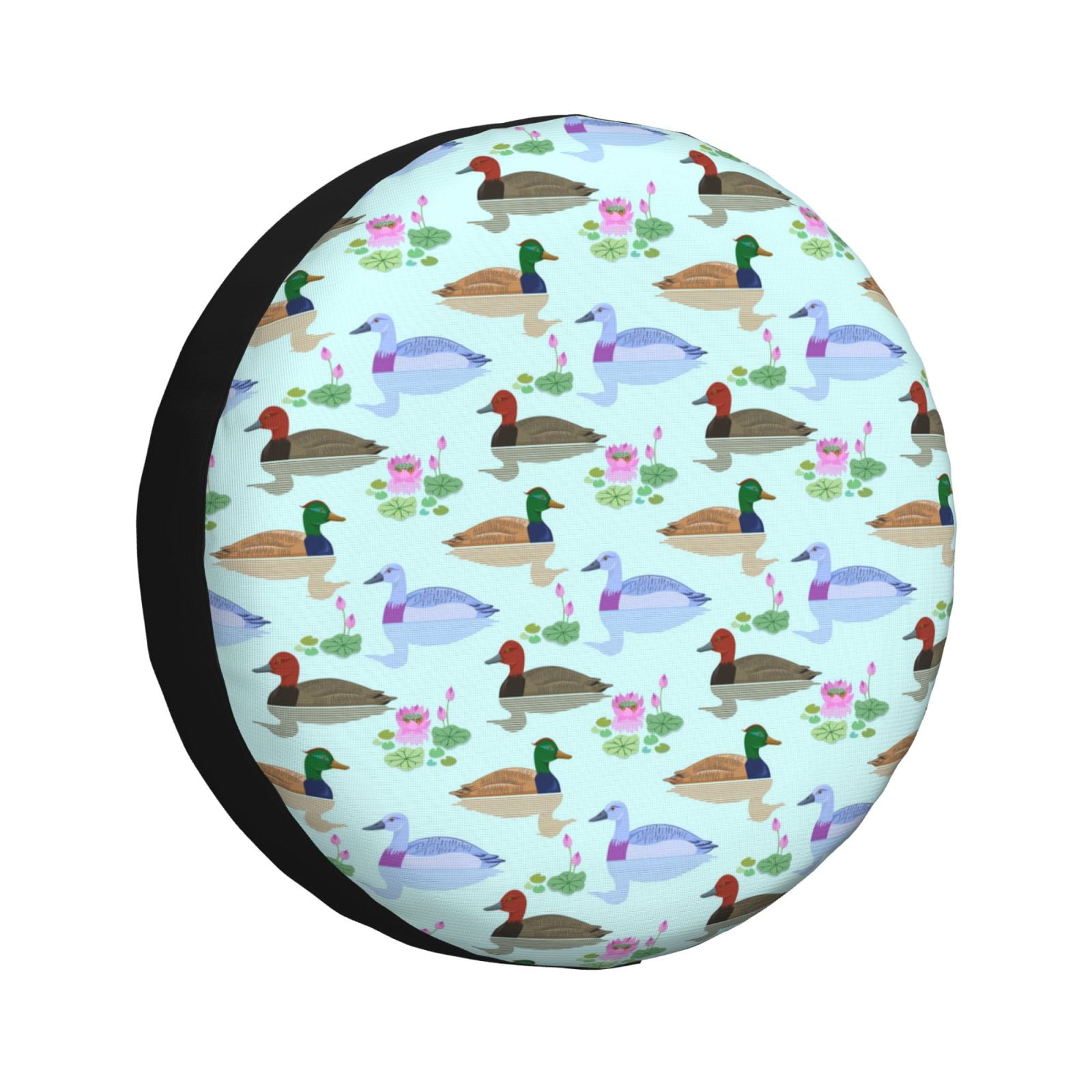 Wukai Mallard Duck Of Lotus Flowers Print Spare Tire Cover for RV ...