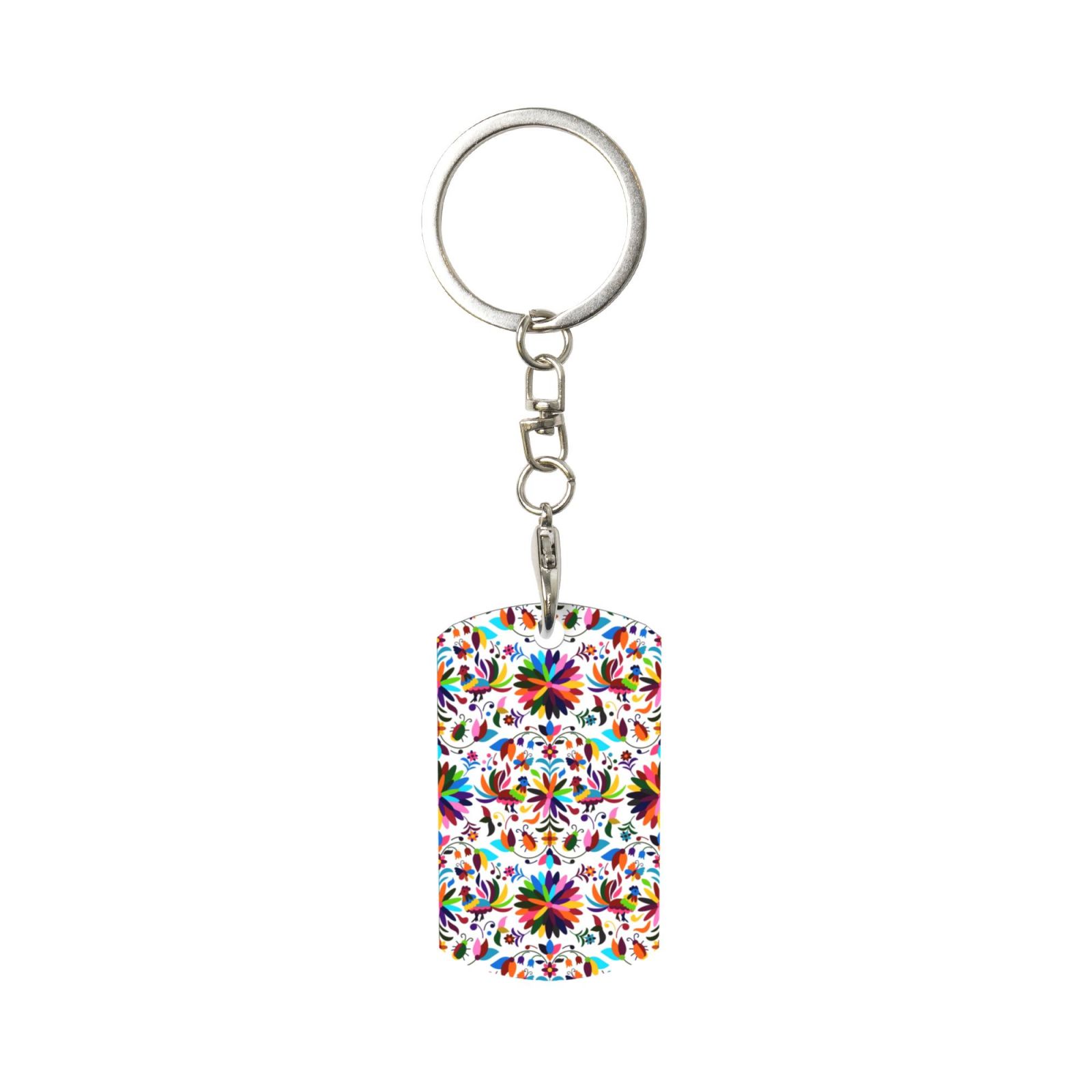 Wukai Mexican Bright Style Print Rectangular Metal Keychain: Sleek and Durable Key Ring for ...