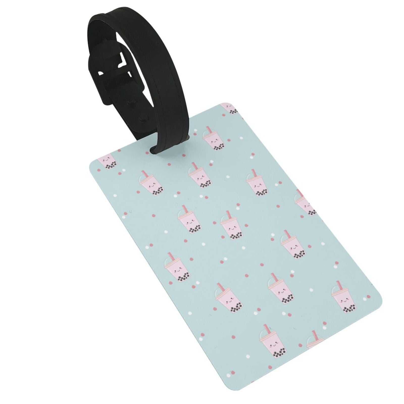 Wukai Milk Tea Stylish and Durable Travel Luggage Tags: Waterproof PVC ...