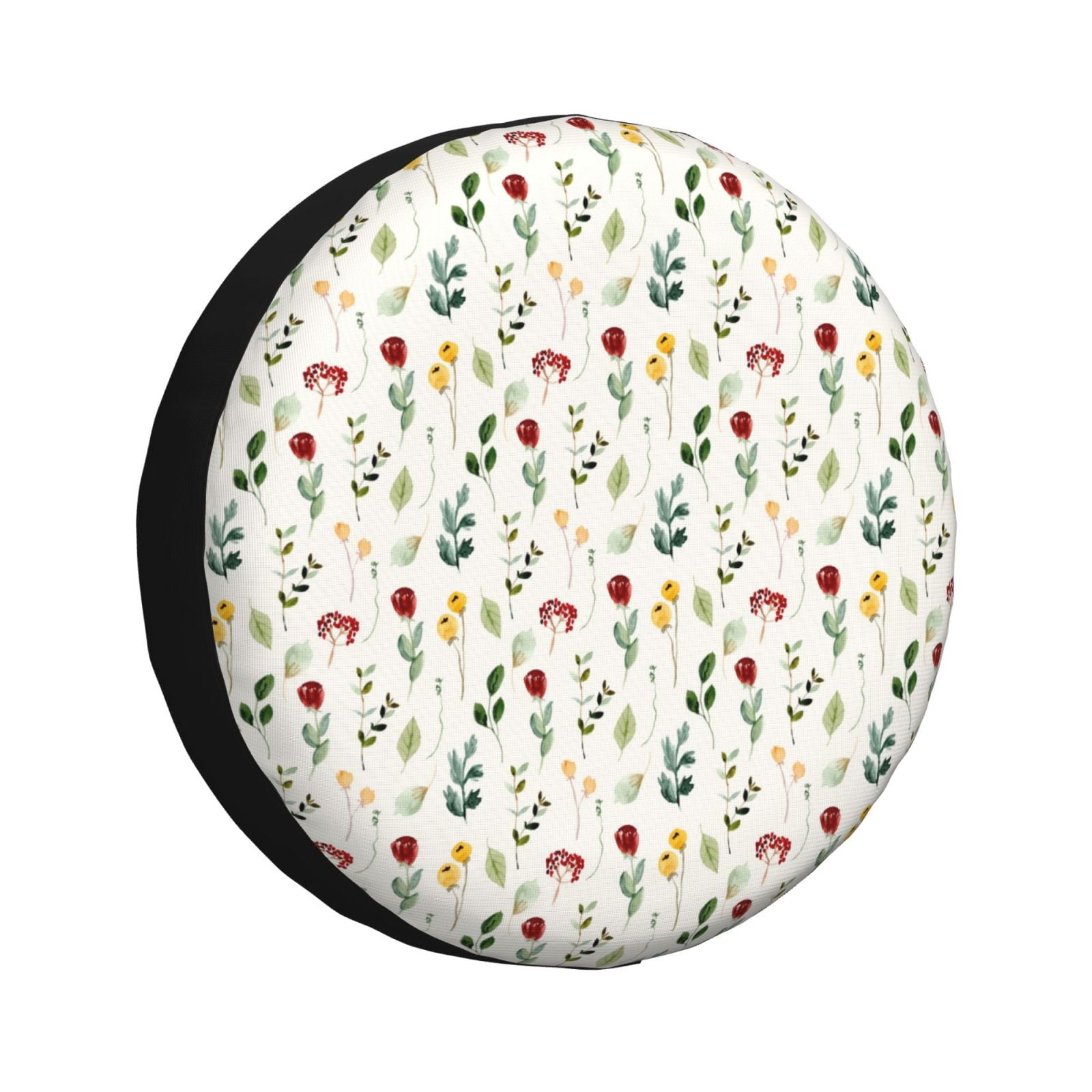 Wukai Mini Wildflower Watercolor Print Spare Tire Cover for RV Trailer ...