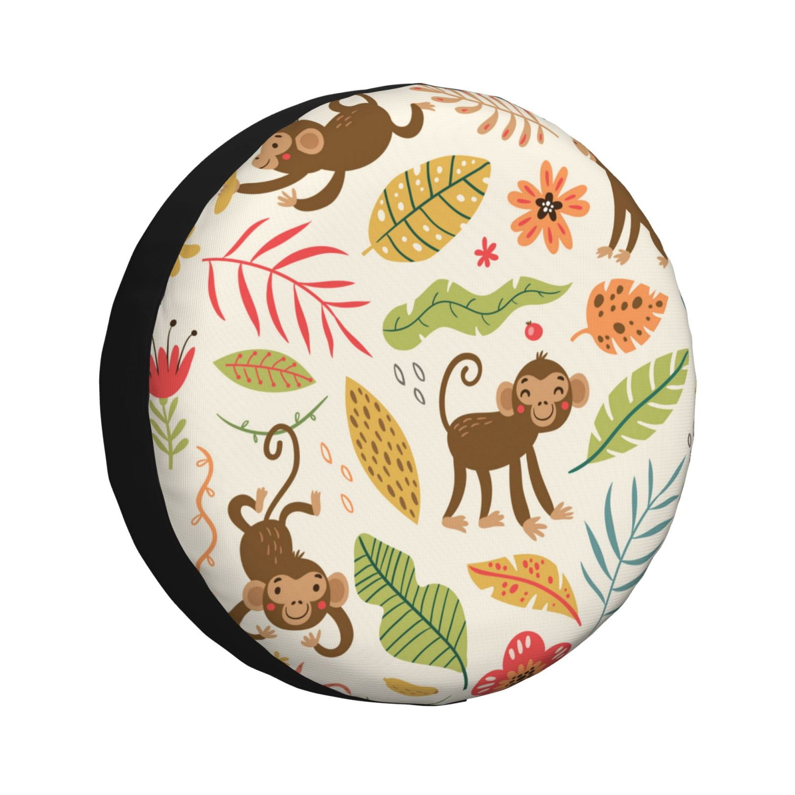 Wukai Monkeys in the Jungle Print Spare Tire Cover for RV Trailer ...