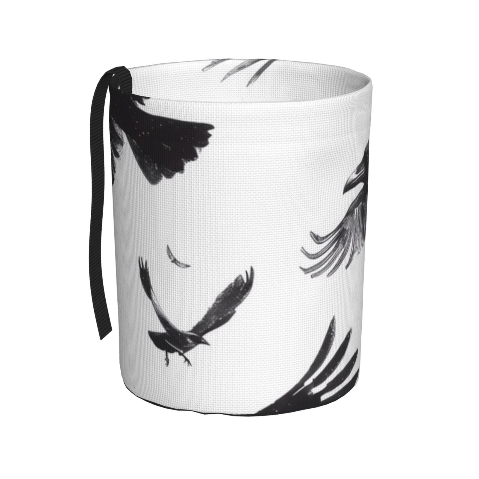 Wukai Monochrome Flying Ravens Print Car Trash Can - Easy to Clean ...