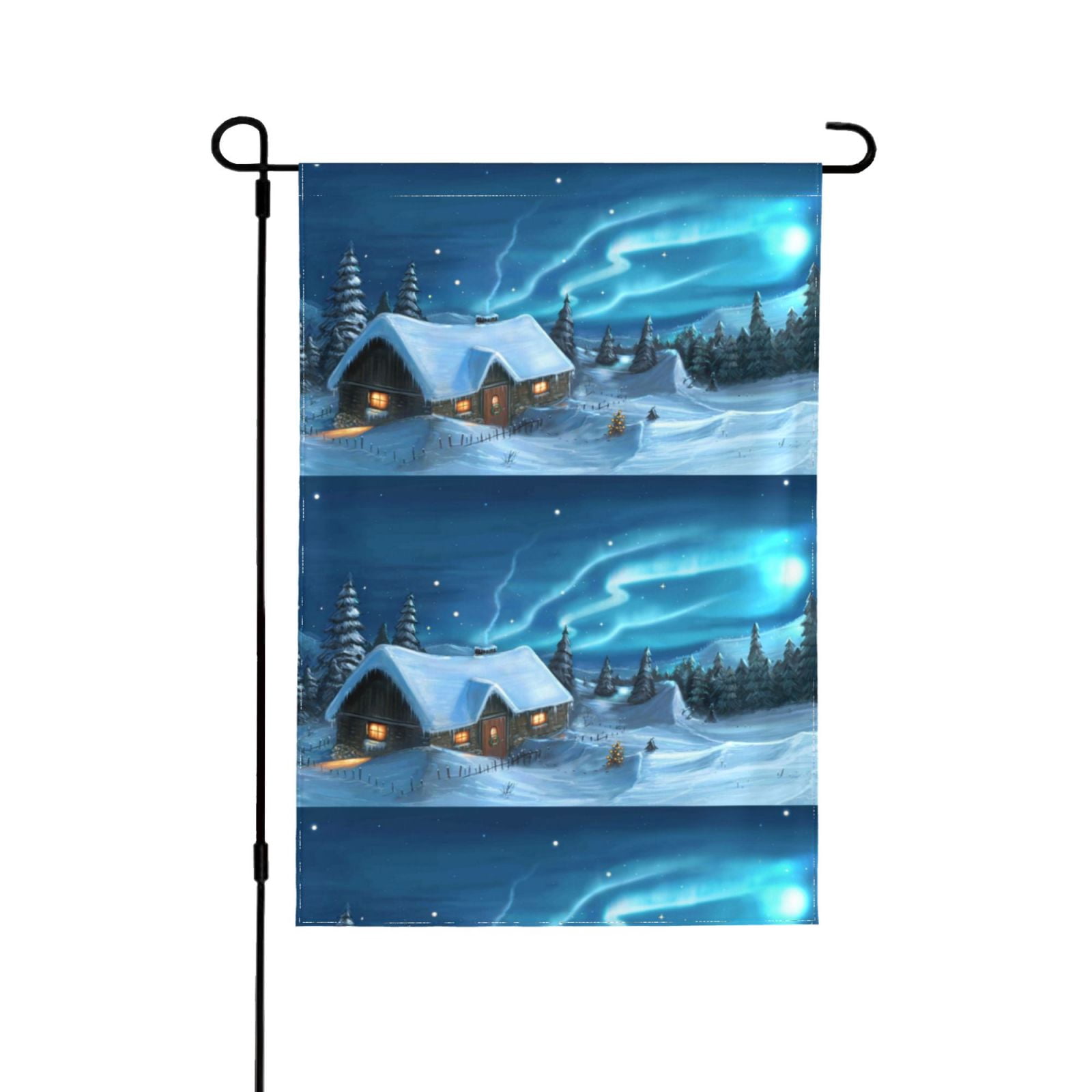 Wukai Mountain Cottage In Snow Garden Flags Double Sided Welcome Garden ...