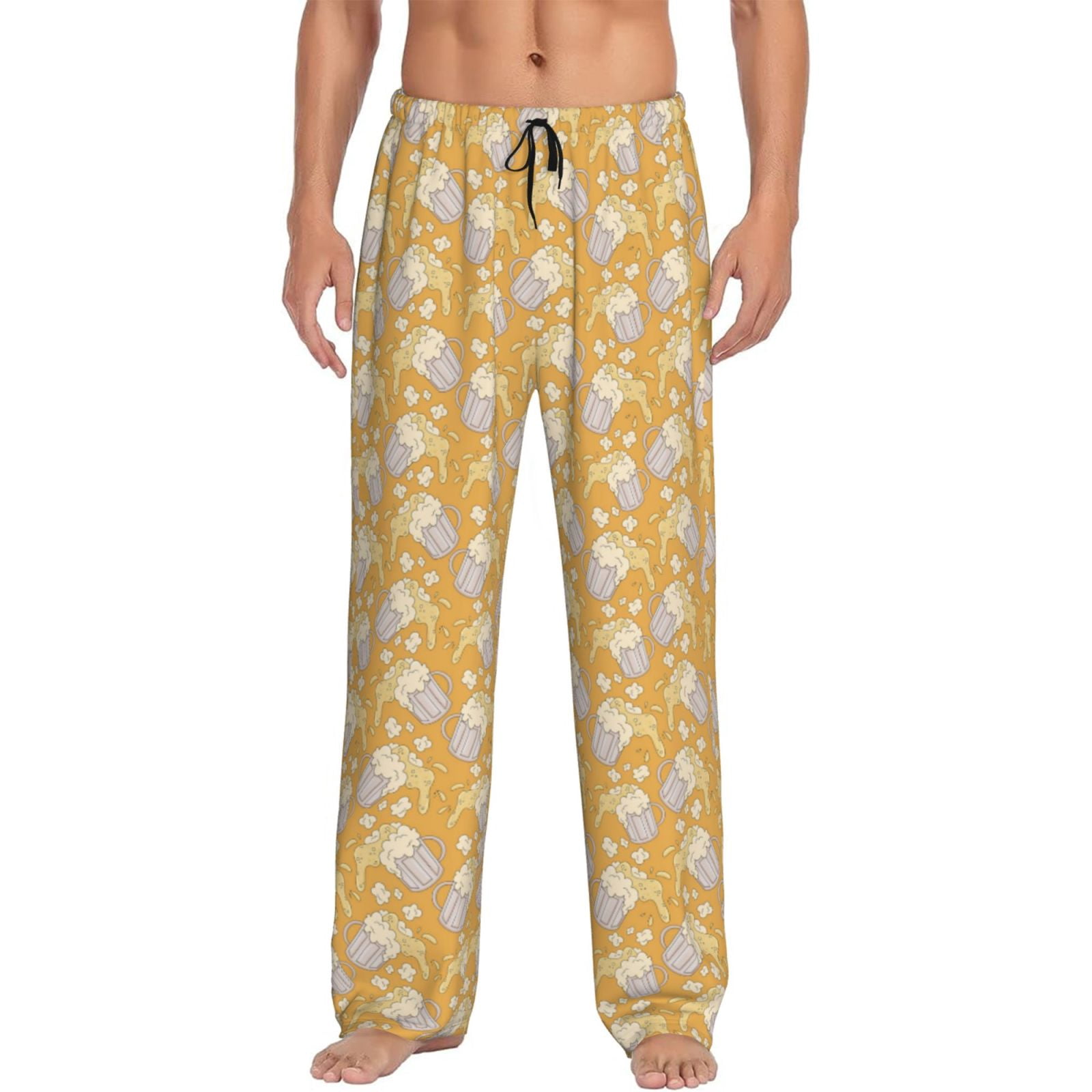 Wukai Mug With Beer Mens PJ Pajama Pants|Sleepwear Plaid PJs with ...