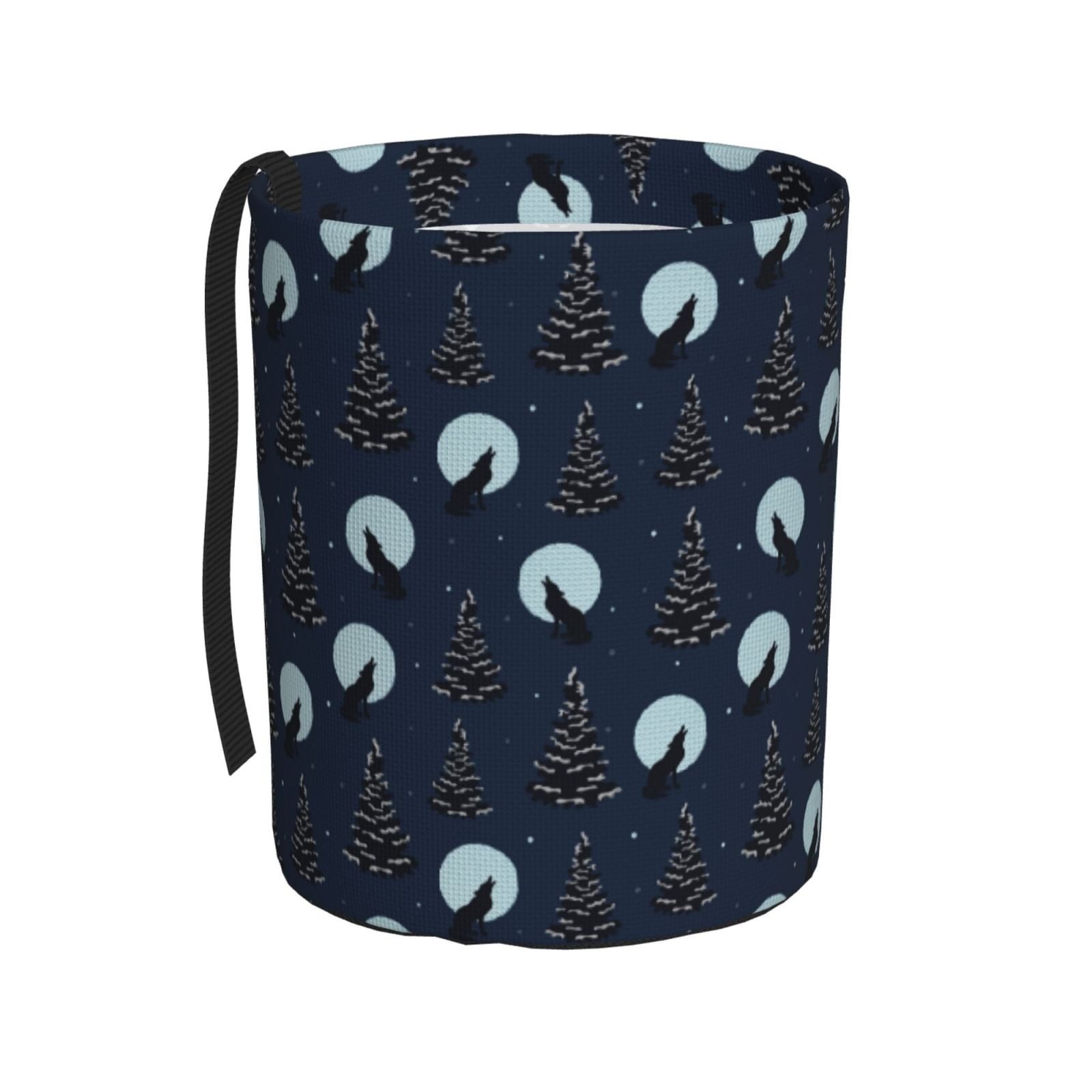 Wukai Night Forest Wolf Print Car Trash Can - Easy to Clean Hanging ...