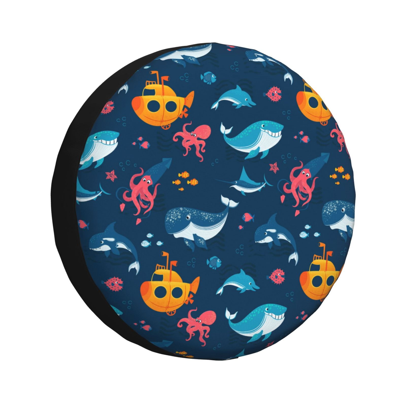 Wukai Ocean Floor Animals Print Spare Tire Cover for RV Trailer ...