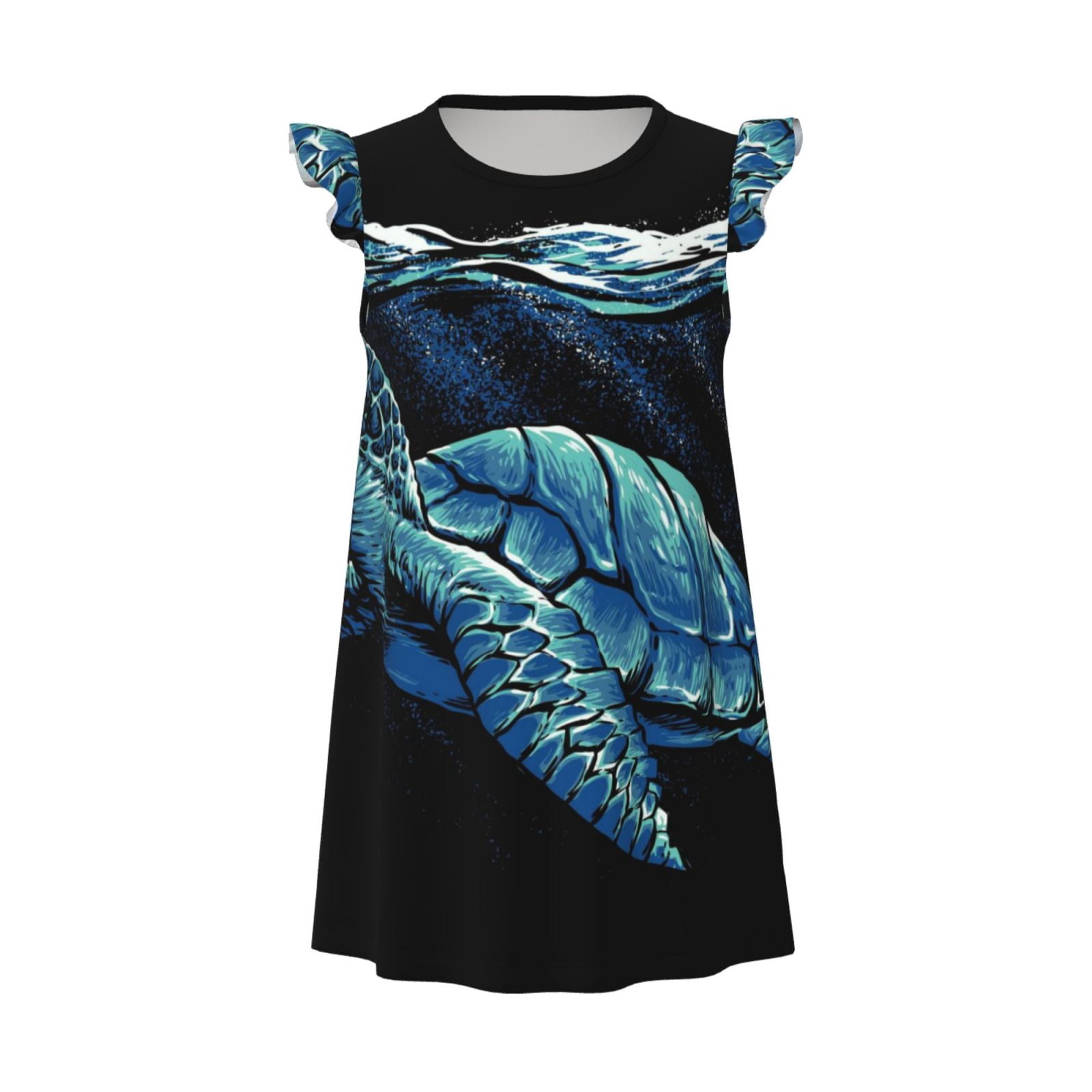 Wukai Ocean Turtle Print Girls Nightgowns Pajamas Dress,Soft & Cute ...