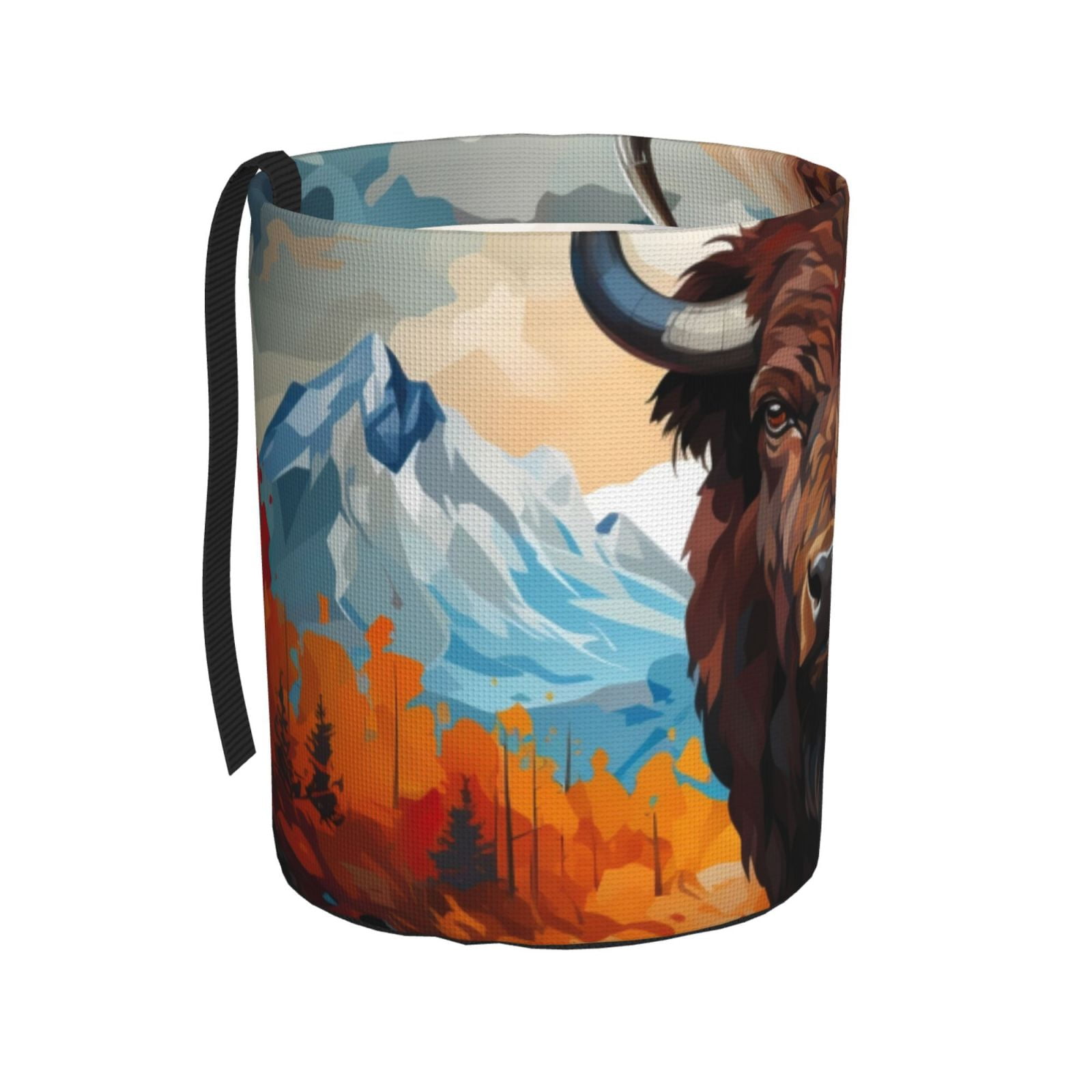 Wukai Oil Painting Style Iceberg Yak Print Car Trash Can - Easy to ...