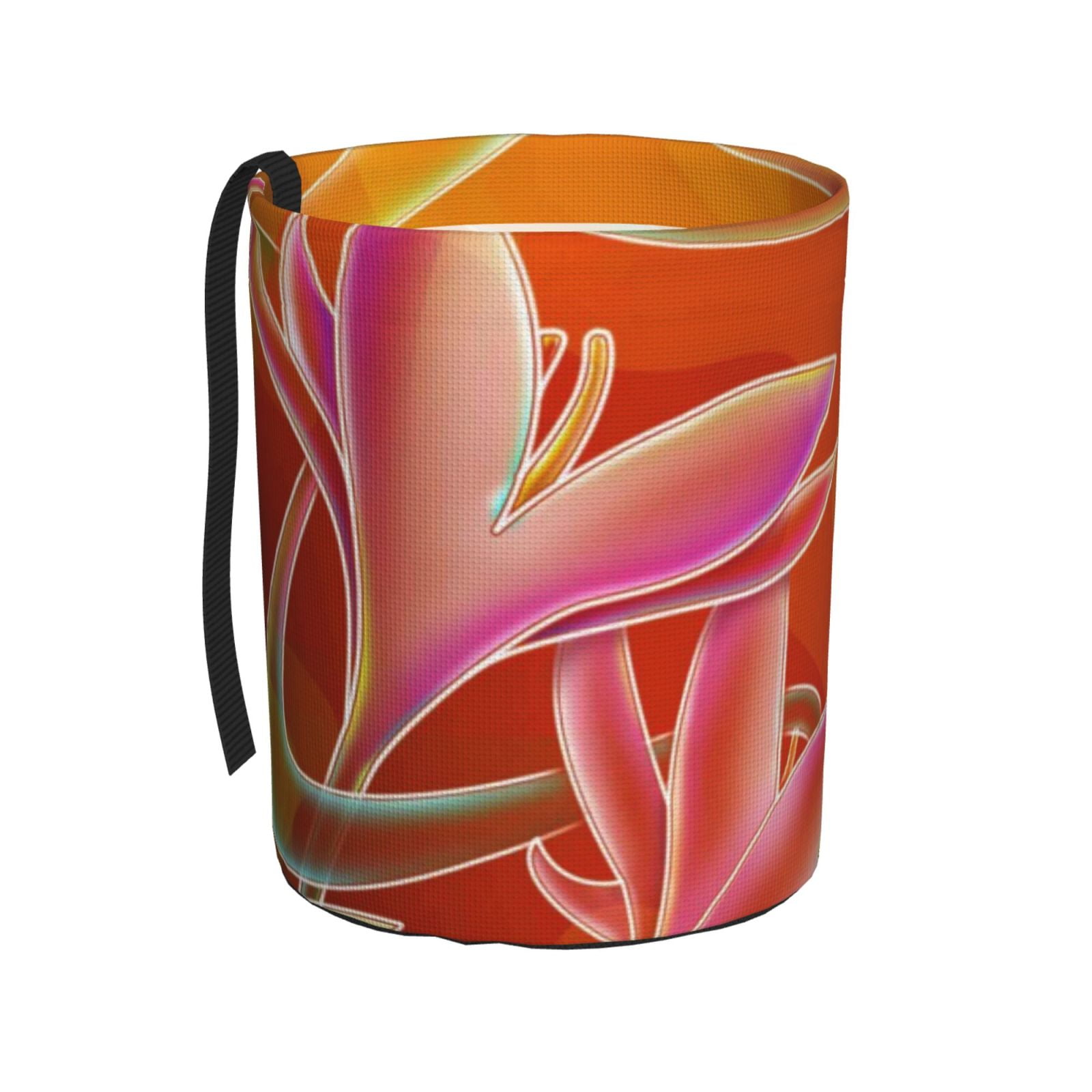 Wukai Orange Flower Psychedelic Print Car Trash Can - Easy to Clean ...