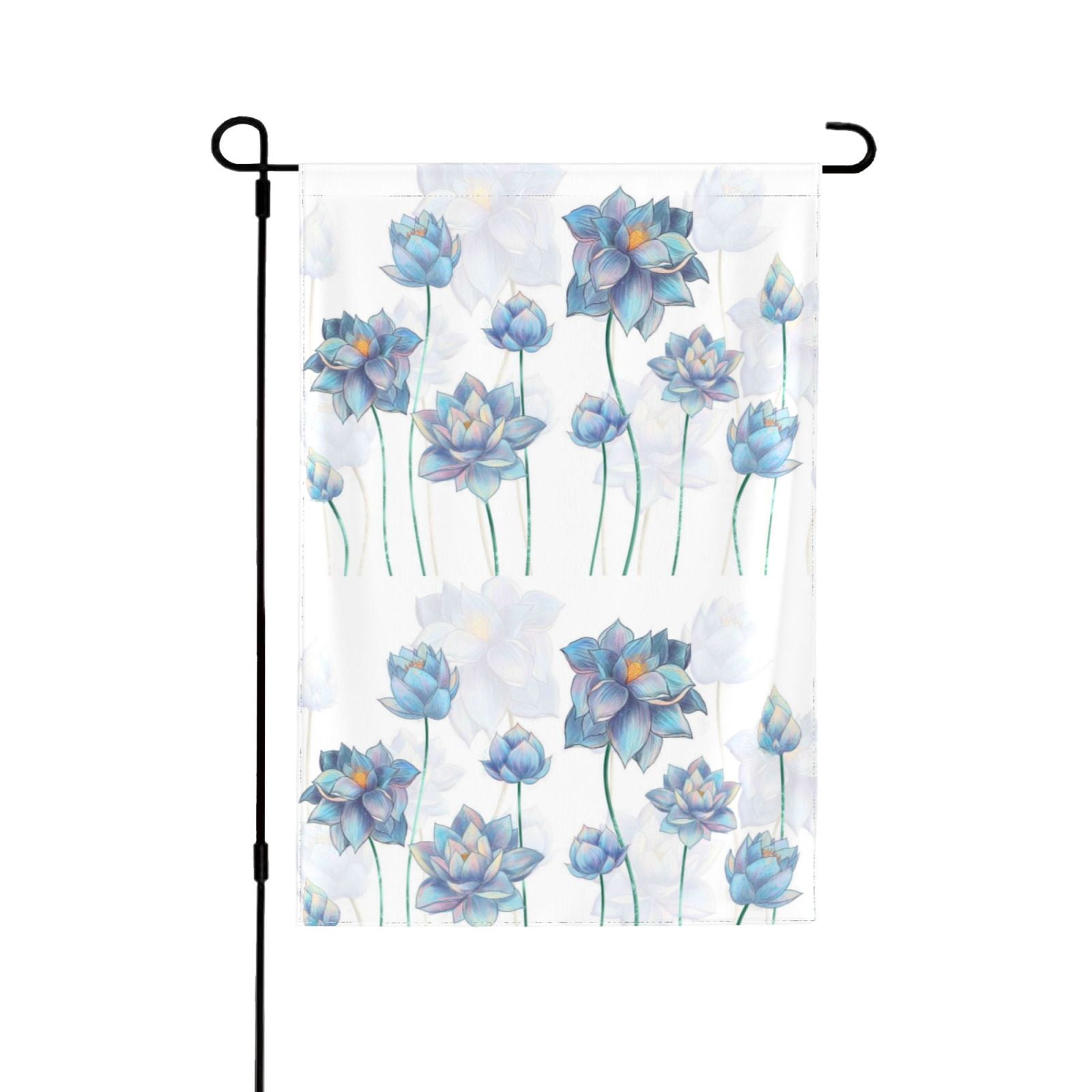 Wukai Pale Blue Lotus Flowers Garden Flags Double Sided Welcome Garden ...