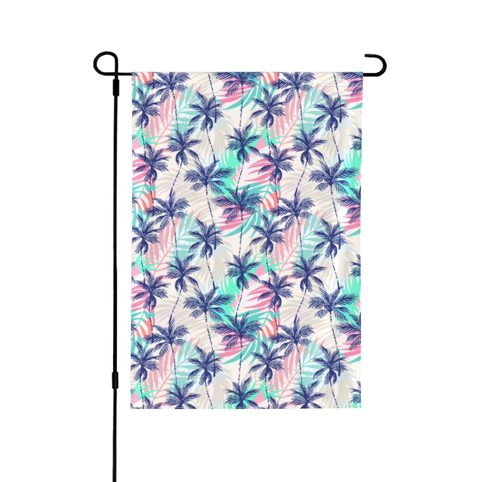 Wukai Palm Leaves Garden Flags Double Sided Welcome Garden Yard House Flags Outside Outdoor ...