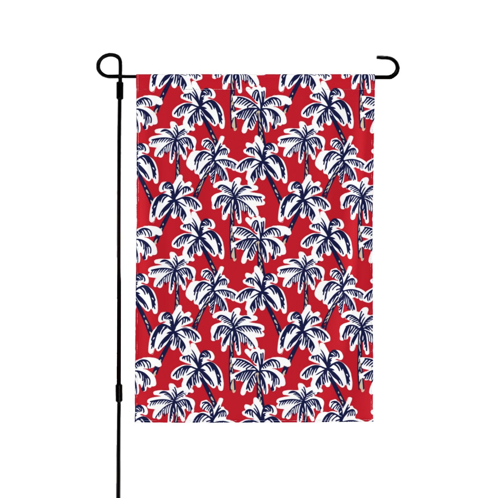 Wukai Palm Tree Pattern on Red Garden Flags Double Sided Welcome Garden ...