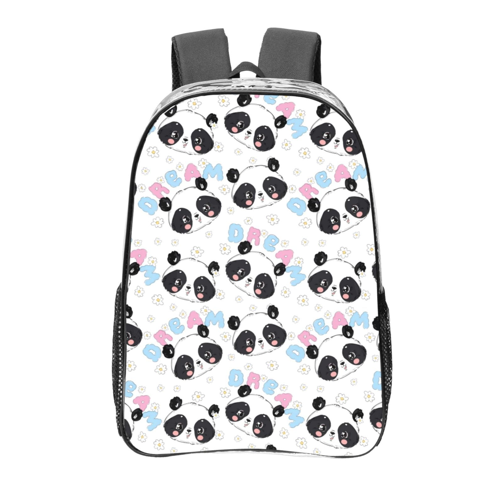 Wukai Panda Bear1 Print Clear Backpack Heavy Duty with Padded Straps ...