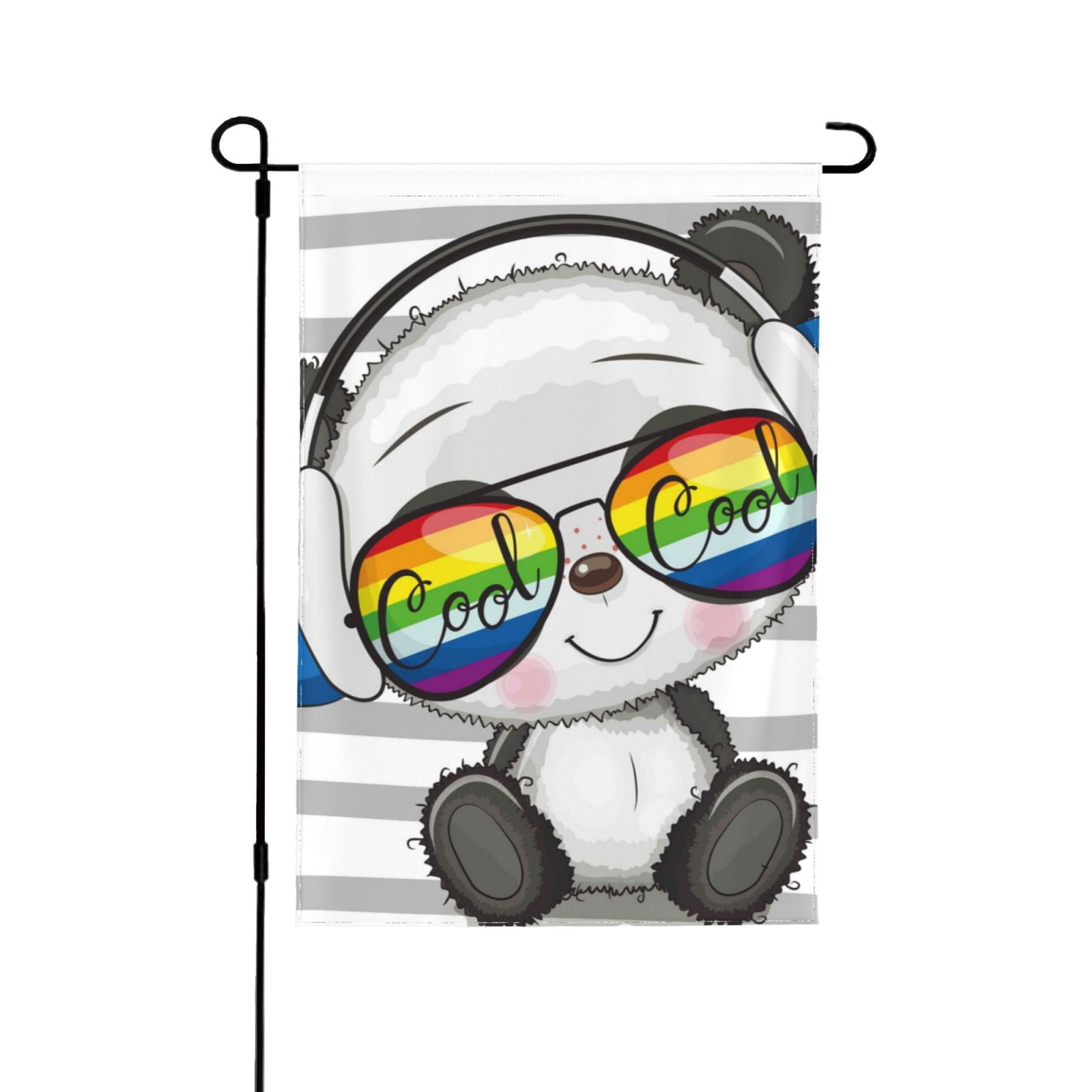 Wukai Panda with Sun glasses Garden Flags Double Sided Welcome Garden ...