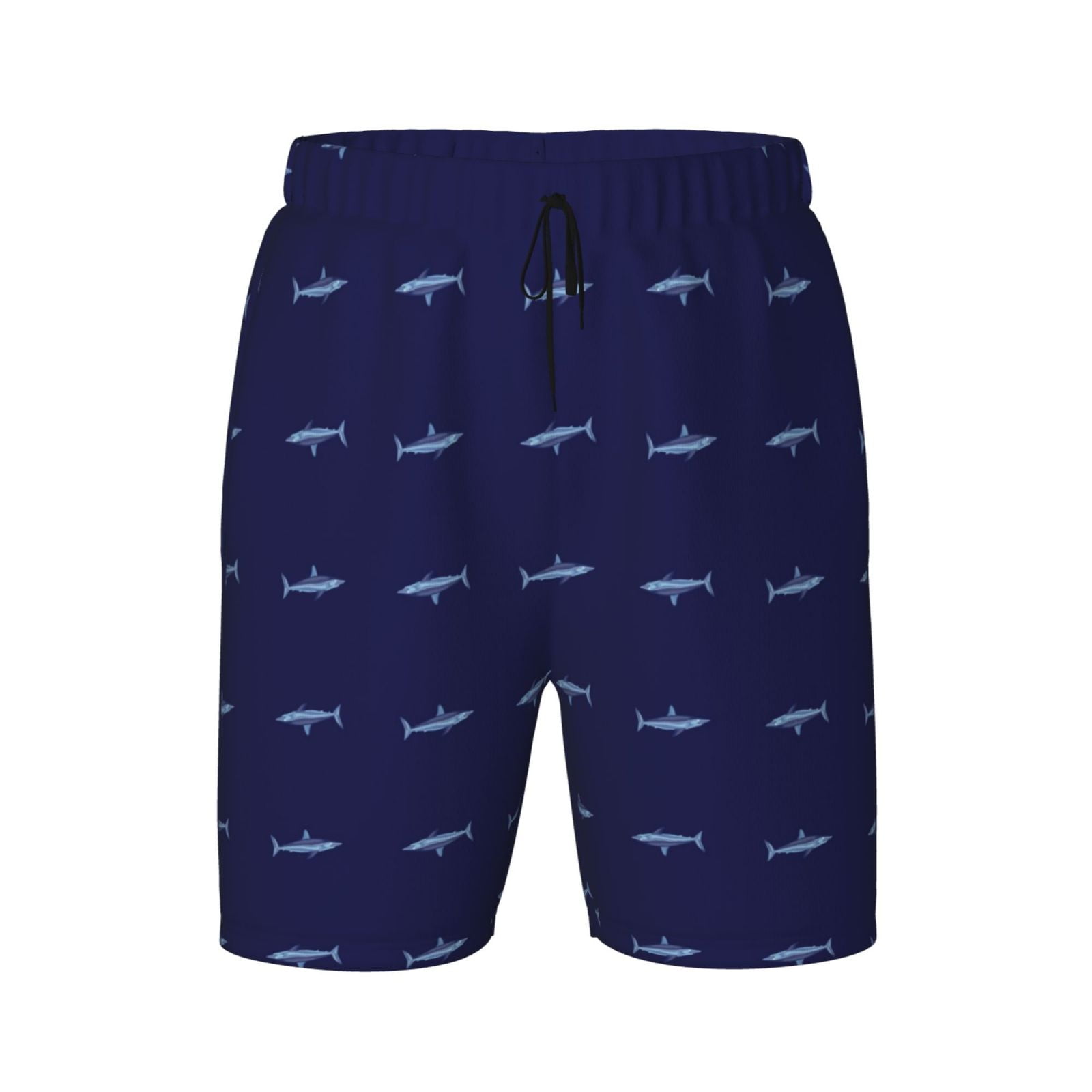 Wukai Party Shark Cute Print Teen Beach Trunks with Compression Liner ...