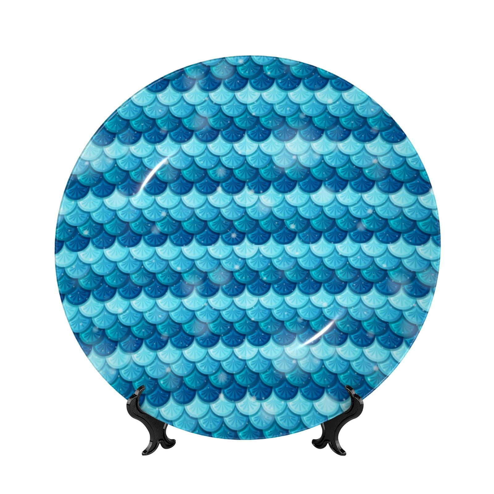 Wukai Pearlescent Scales Print Decorative Plate for Display,Bone China ...