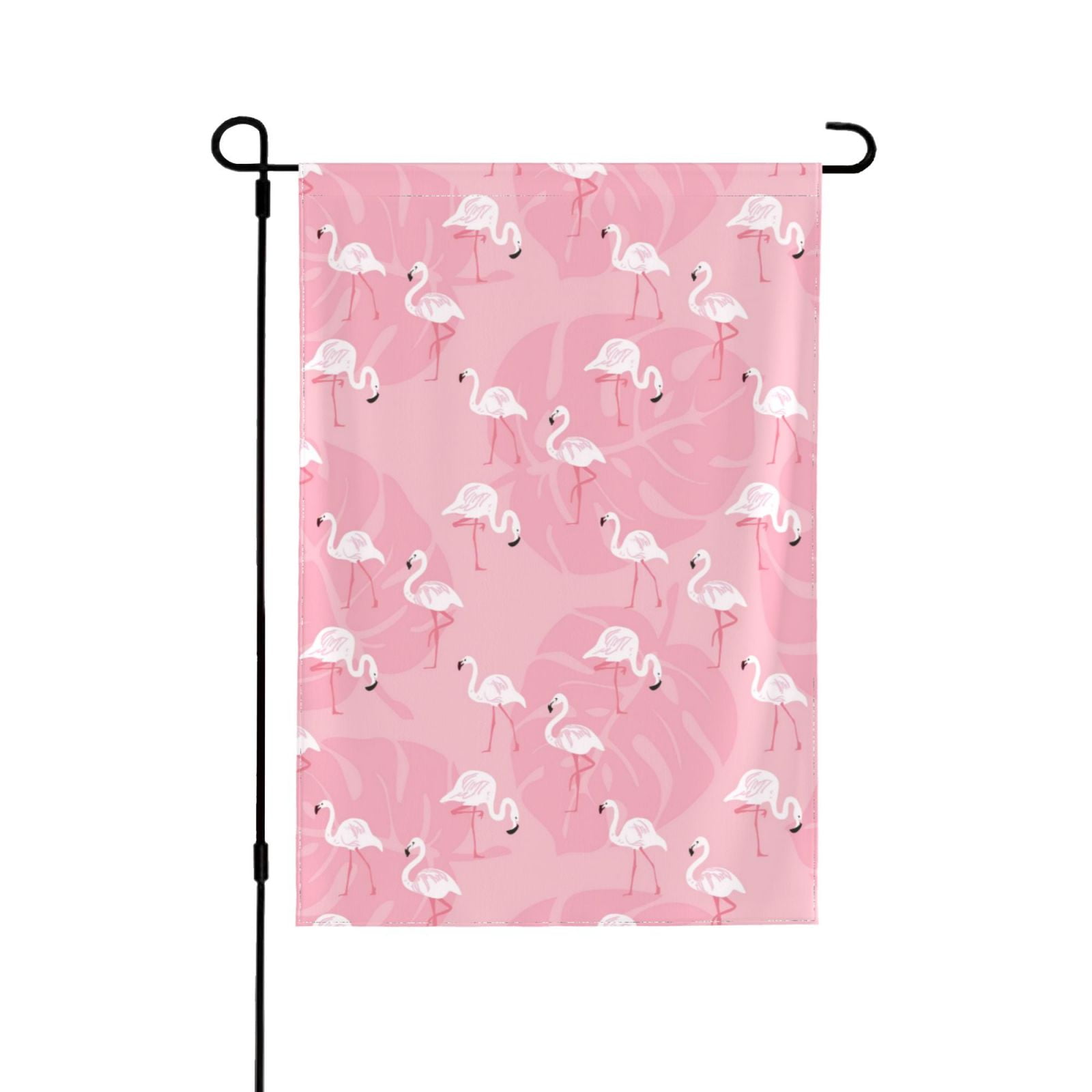Wukai Pink Flamingos and Flowers Garden Flags Double Sided Welcome ...
