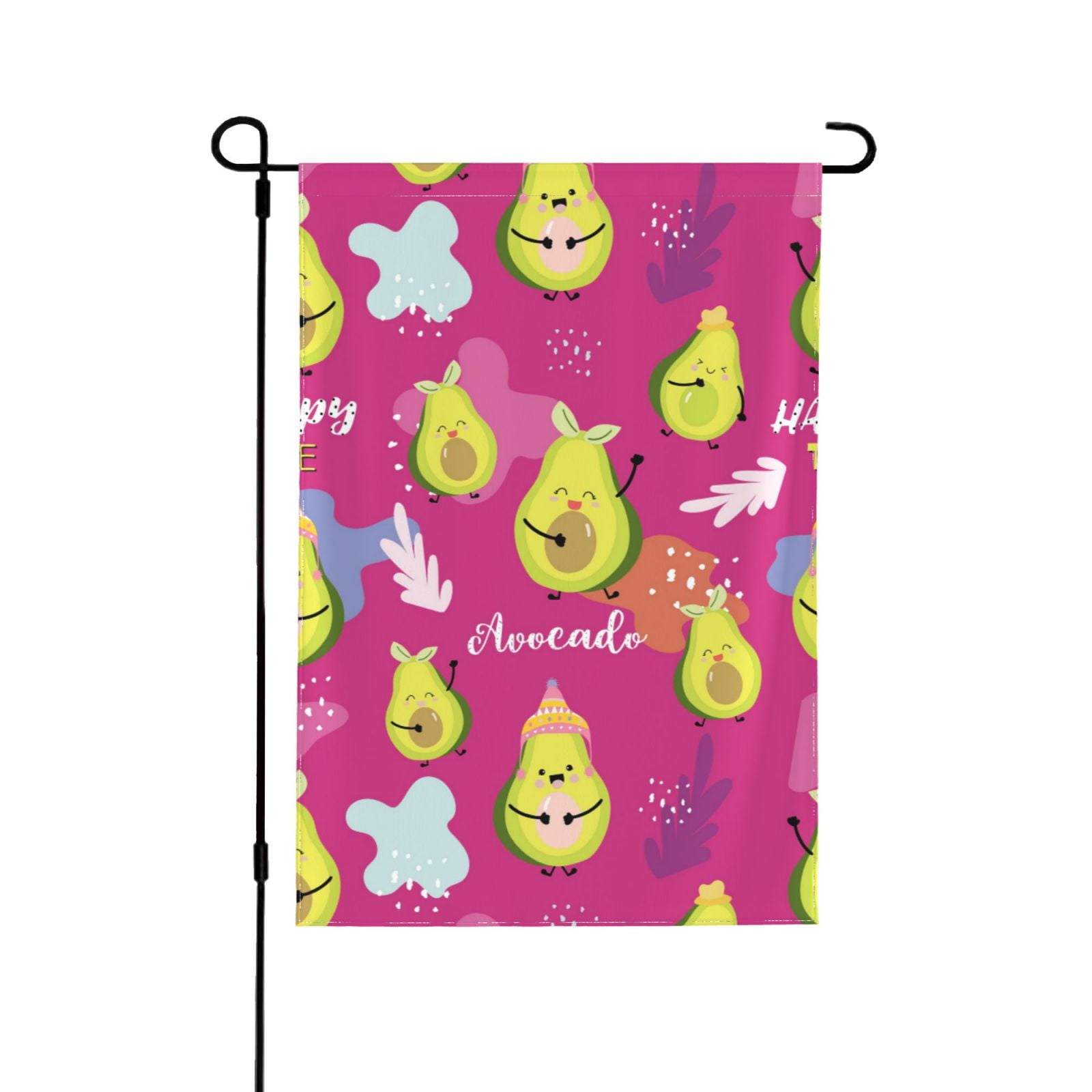 Wukai Pink Green Avocado Garden Flags Double Sided Welcome Garden Yard ...