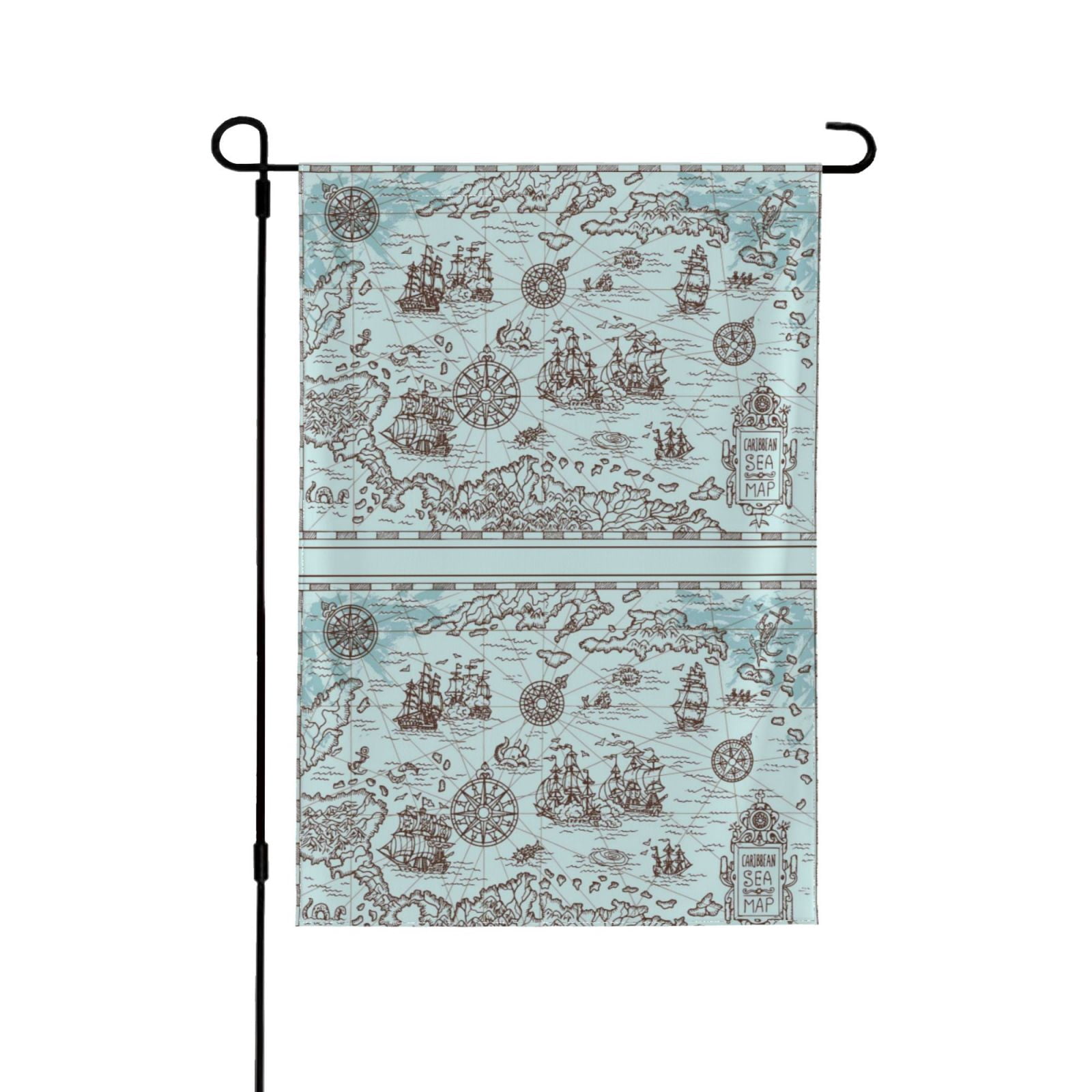 Wukai Pirate Adventure Map Garden Flags Double Sided Welcome Garden ...