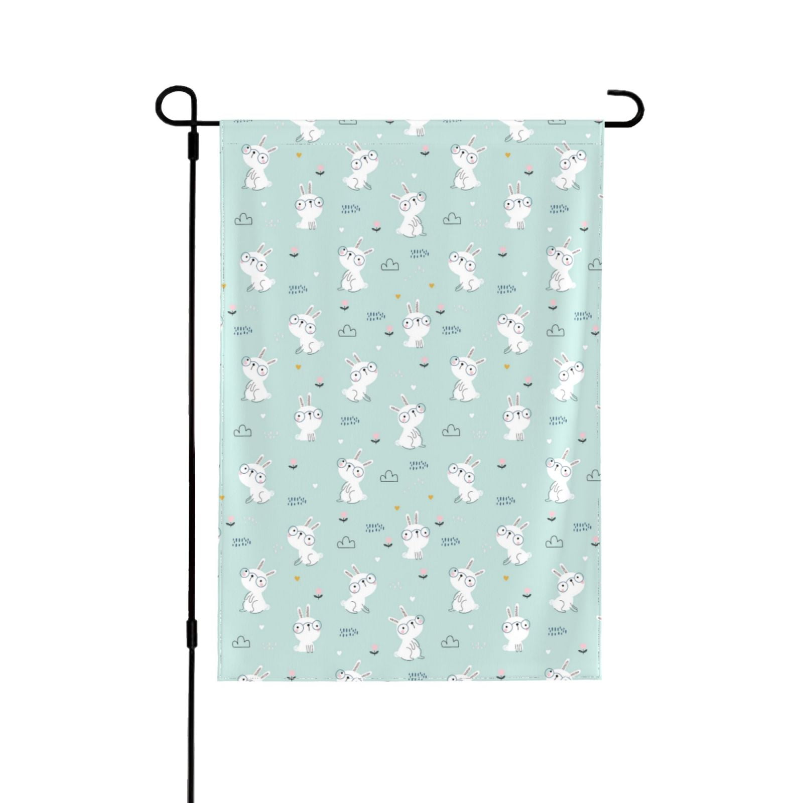 Wukai Playing Rabbit Garden Flags Double Sided Welcome Garden Yard ...