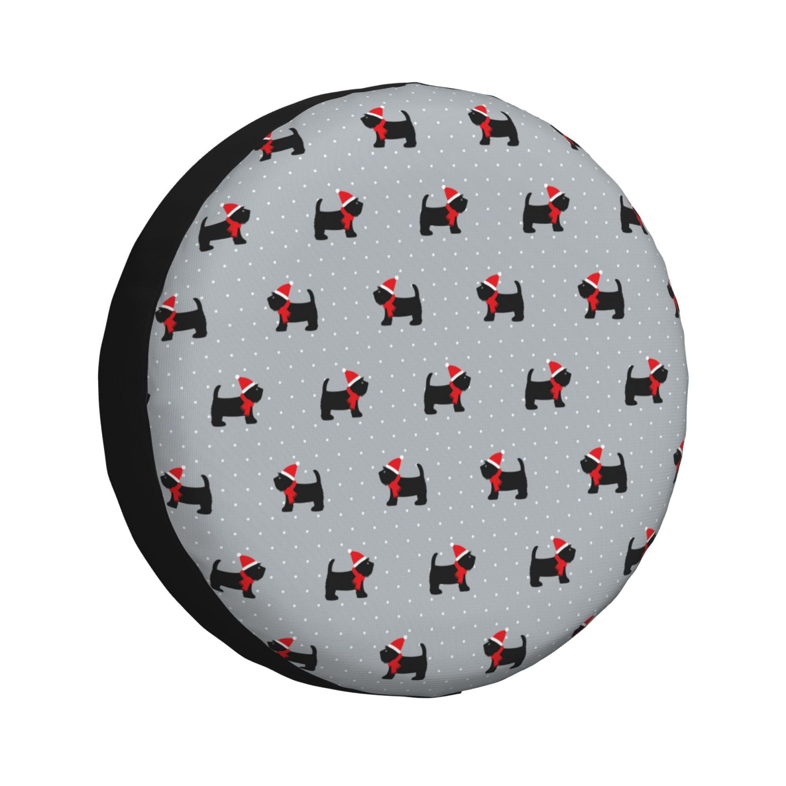 Wukai Polka Dot Christmas Dog Print Spare Tire Cover for RV Trailer ...