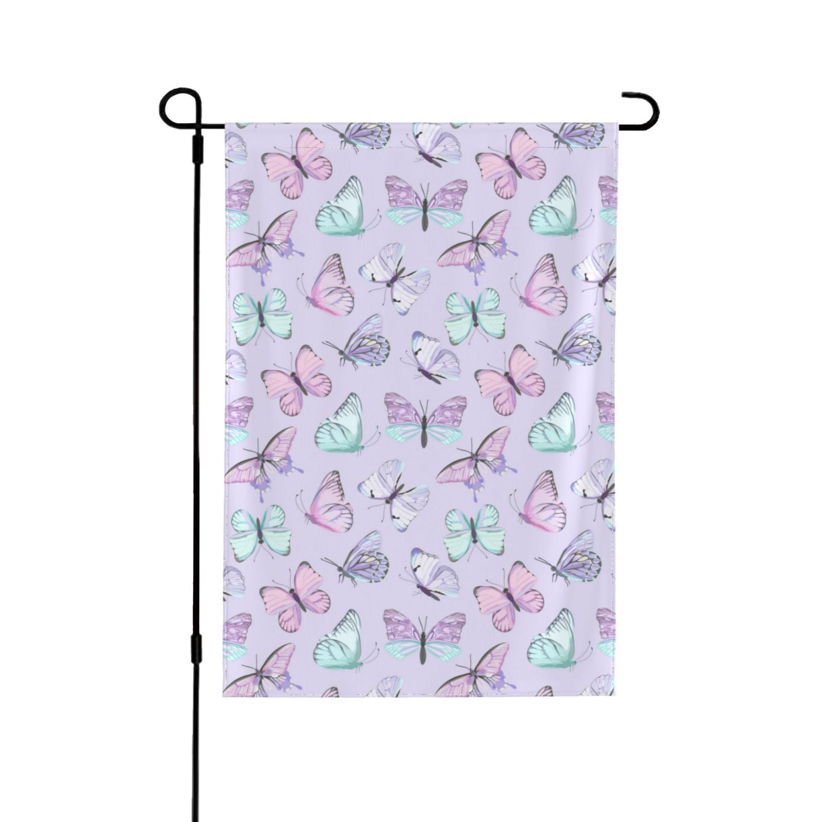 Wukai Purple Butterfly Garden Flags Double Sided Welcome Garden Yard ...