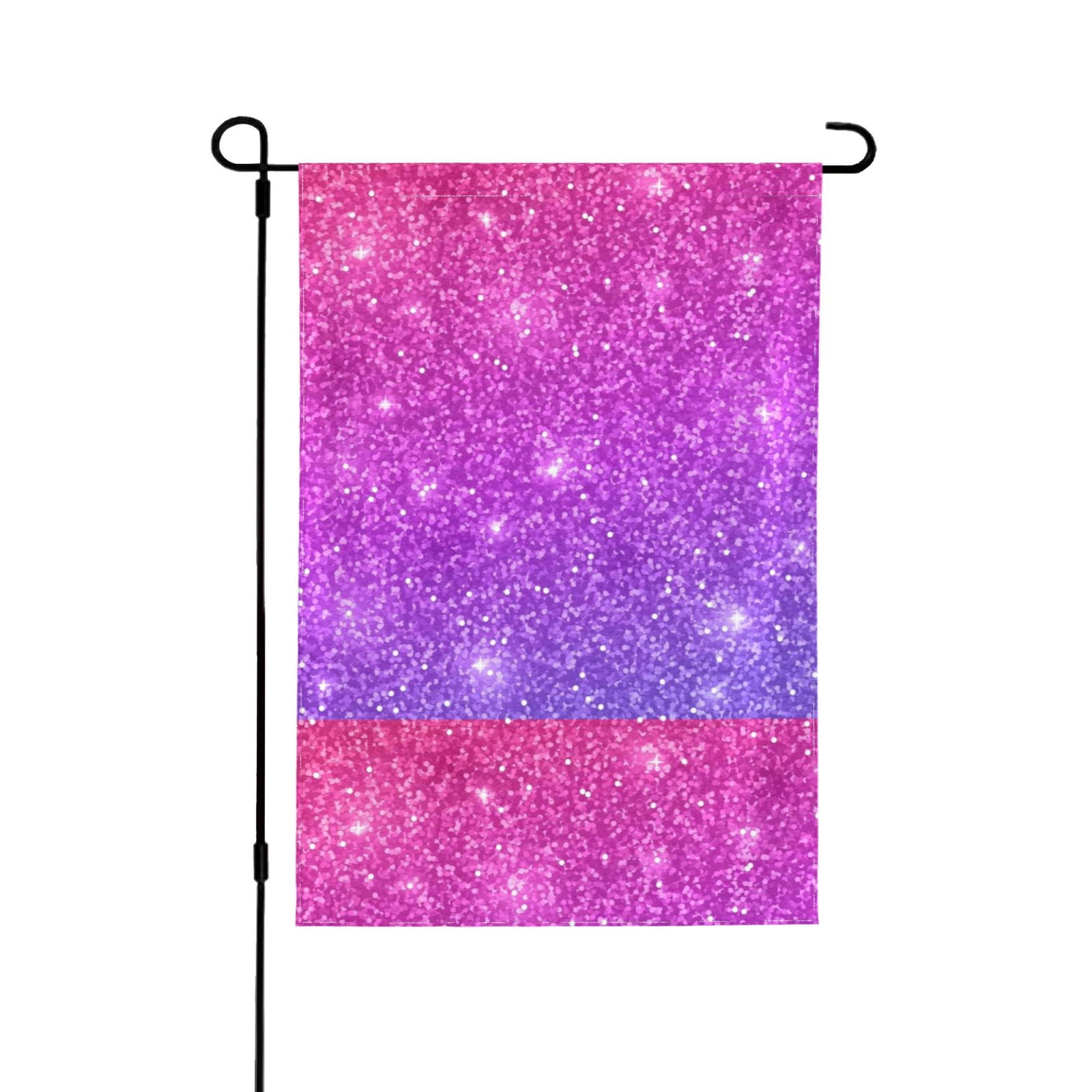 Wukai Purple Glitter Garden Flags Double Sided Welcome Garden Yard ...