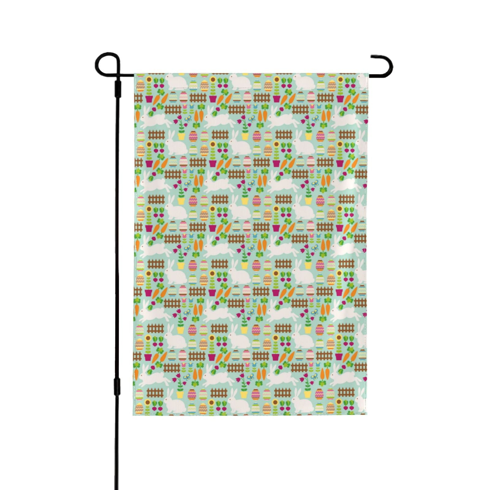 Wukai Rabbit And Carrot Garden Flags Double Sided Welcome Garden Yard ...