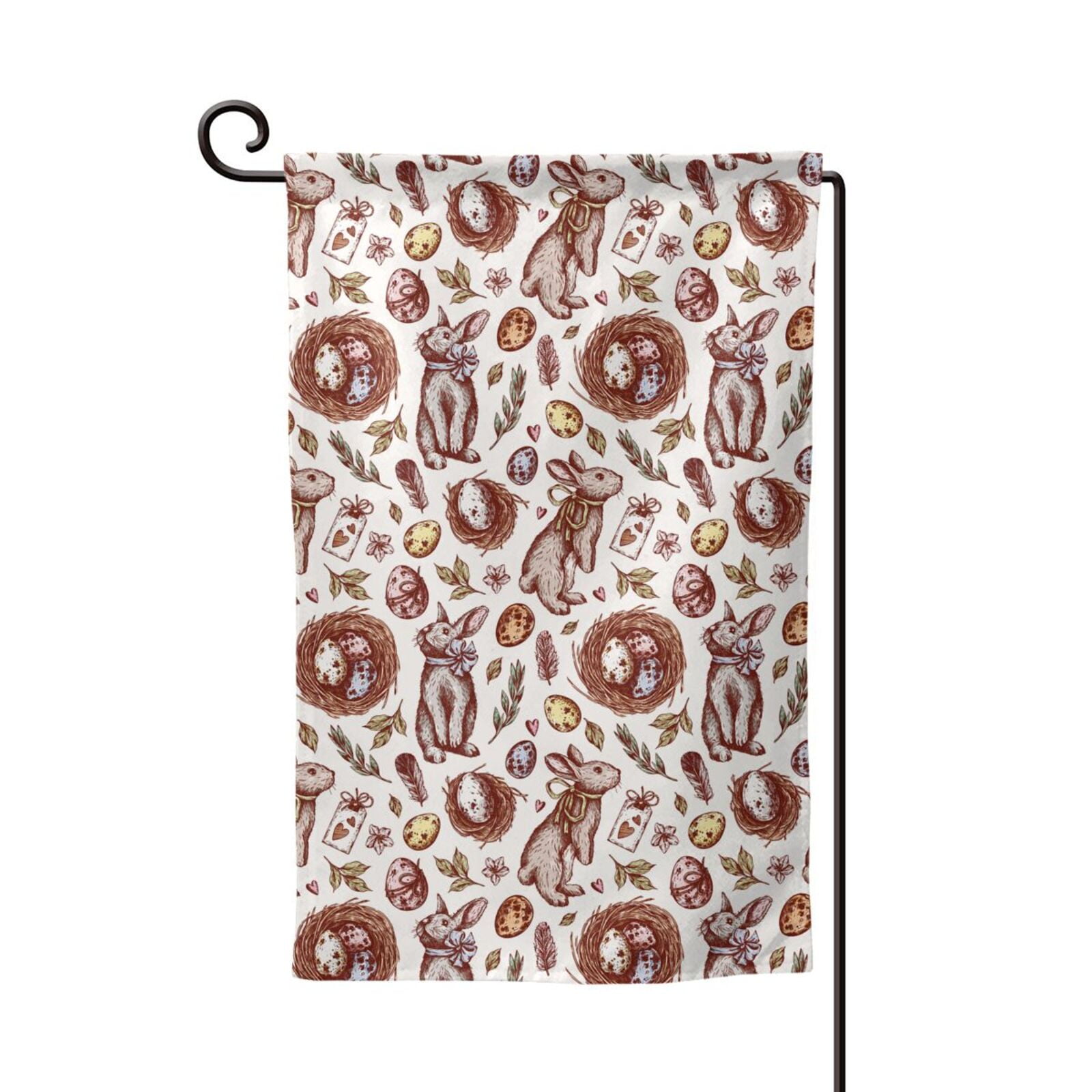 Wukai Rabbit And Egg Print Garden Flag 12.5x18 Inch Double Sided Sun ...