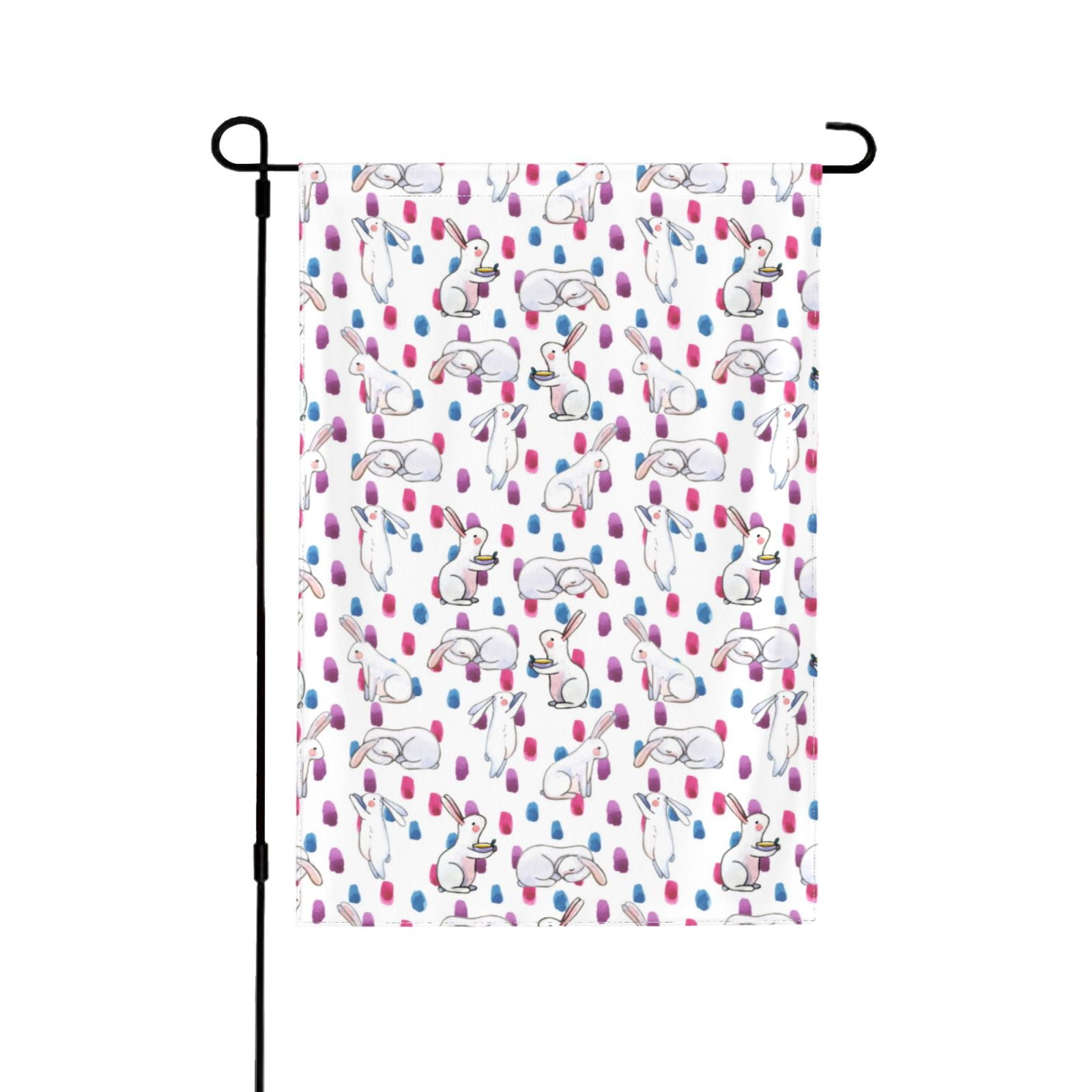 Wukai Rabbit Eating Garden Flags Double Sided Welcome Garden Yard House ...