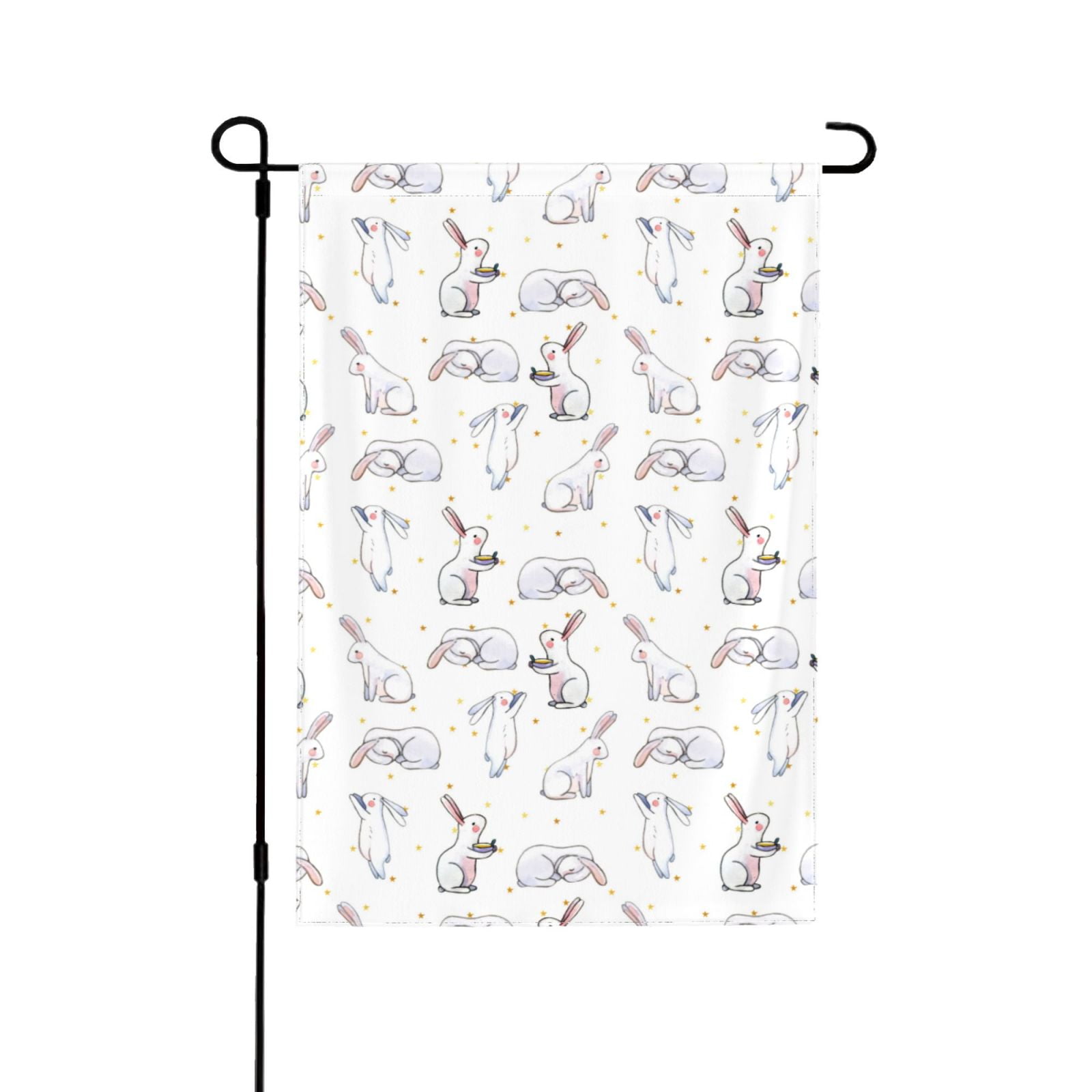 Wukai Rabbit Eating Garden Flags Double Sided Welcome Garden Yard House ...