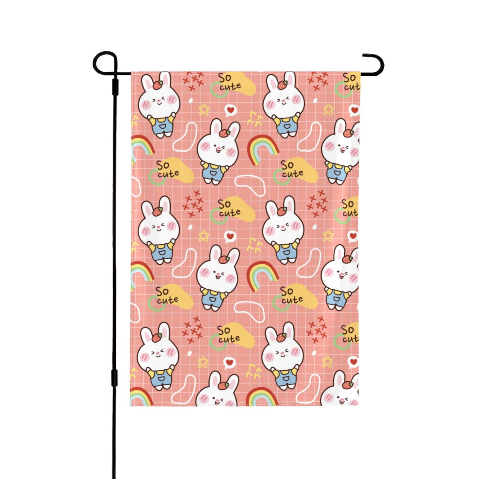 Wukai Rabbit So Cute Garden Flags Double Sided Welcome Garden Yard ...