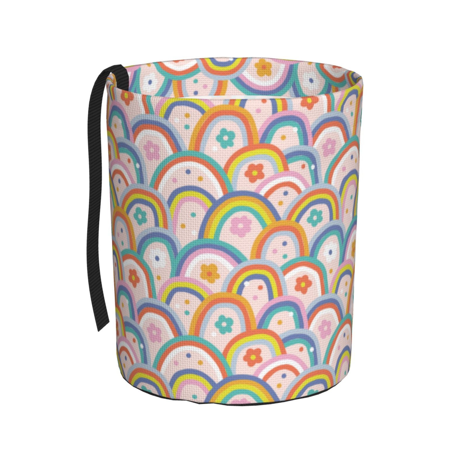 Wukai Rainbow Flowers Print Car Trash Can - Easy to Clean Hanging ...