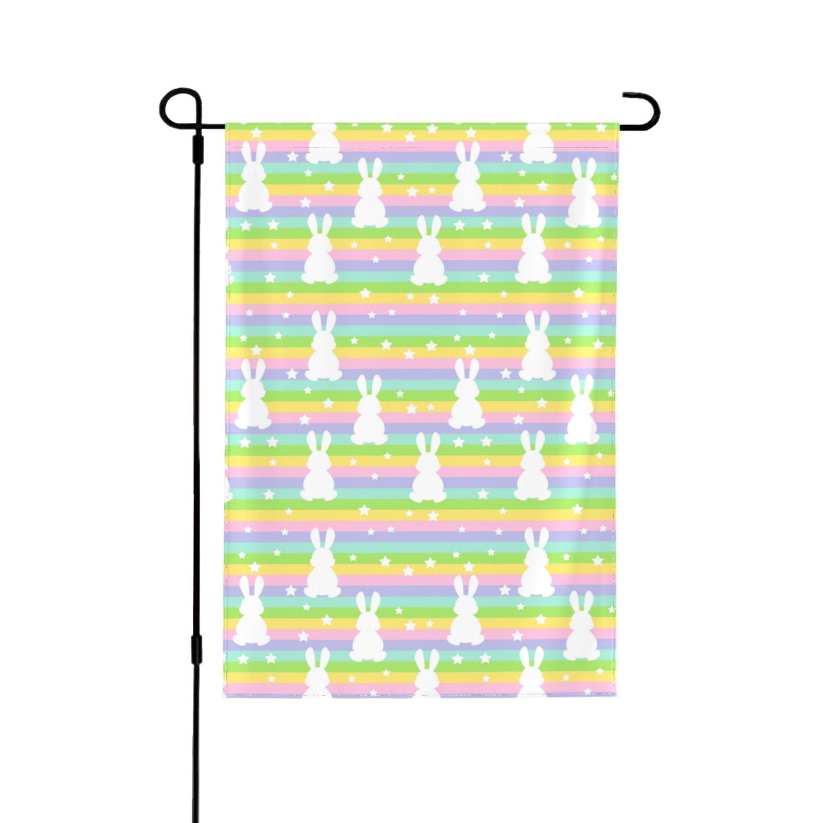 Wukai Rainbow Rabbit Garden Flags Double Sided Welcome Garden Yard ...