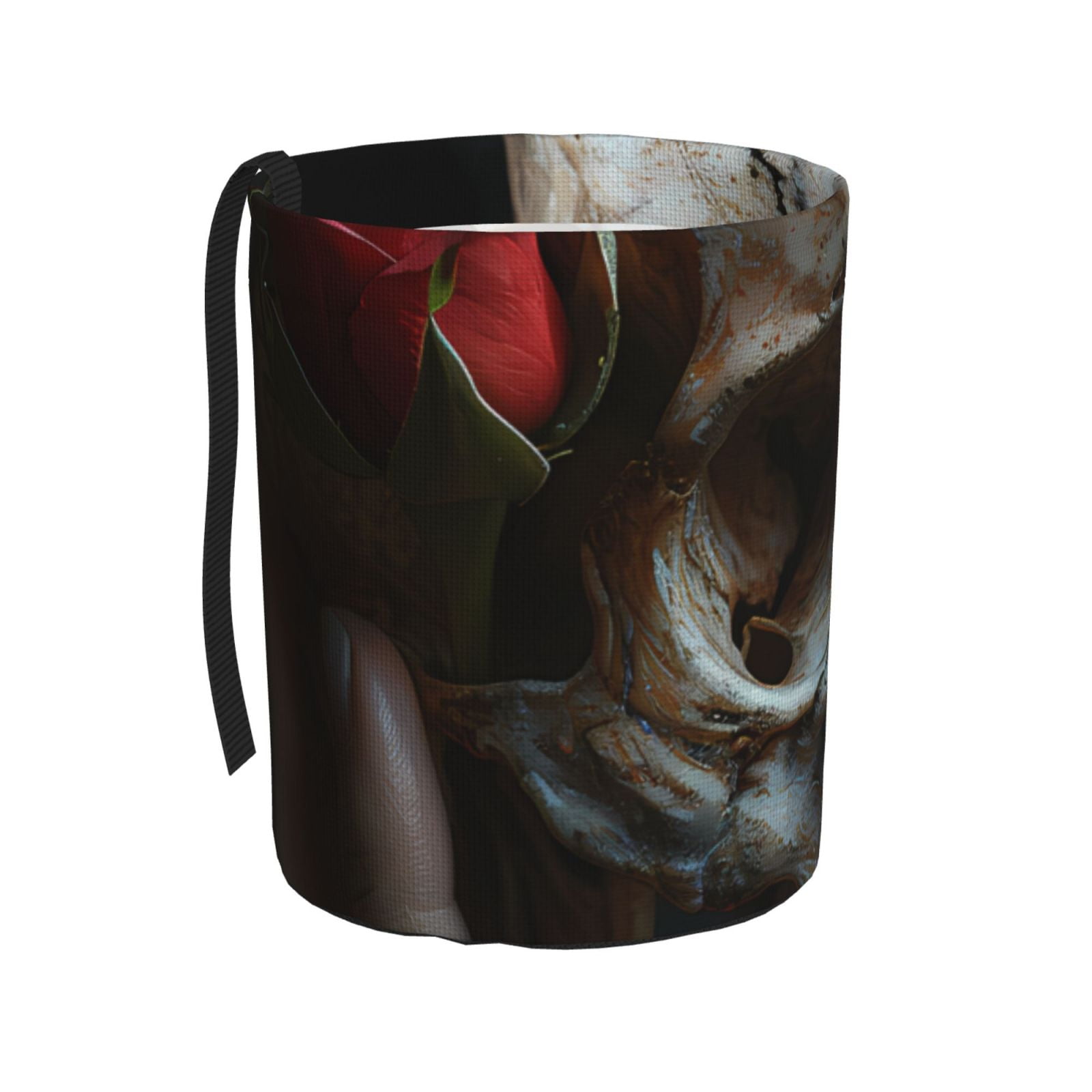 Wukai Realistic Rose Skull Print Car Trash Can - Easy to Clean Hanging ...