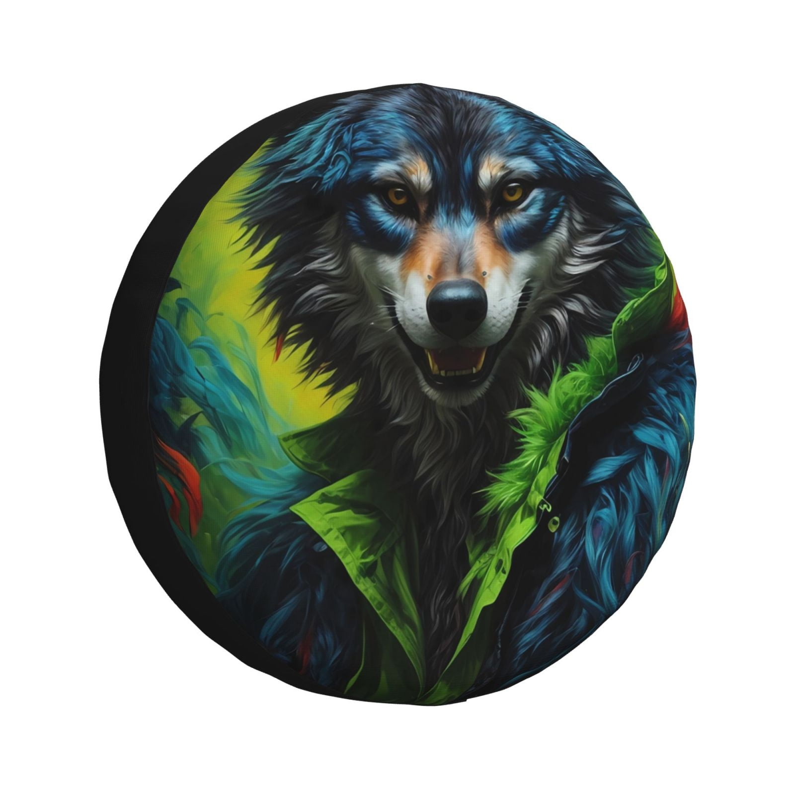 Wukai Realistic Style Wolf Warrior Print Spare Tire Cover for RV ...