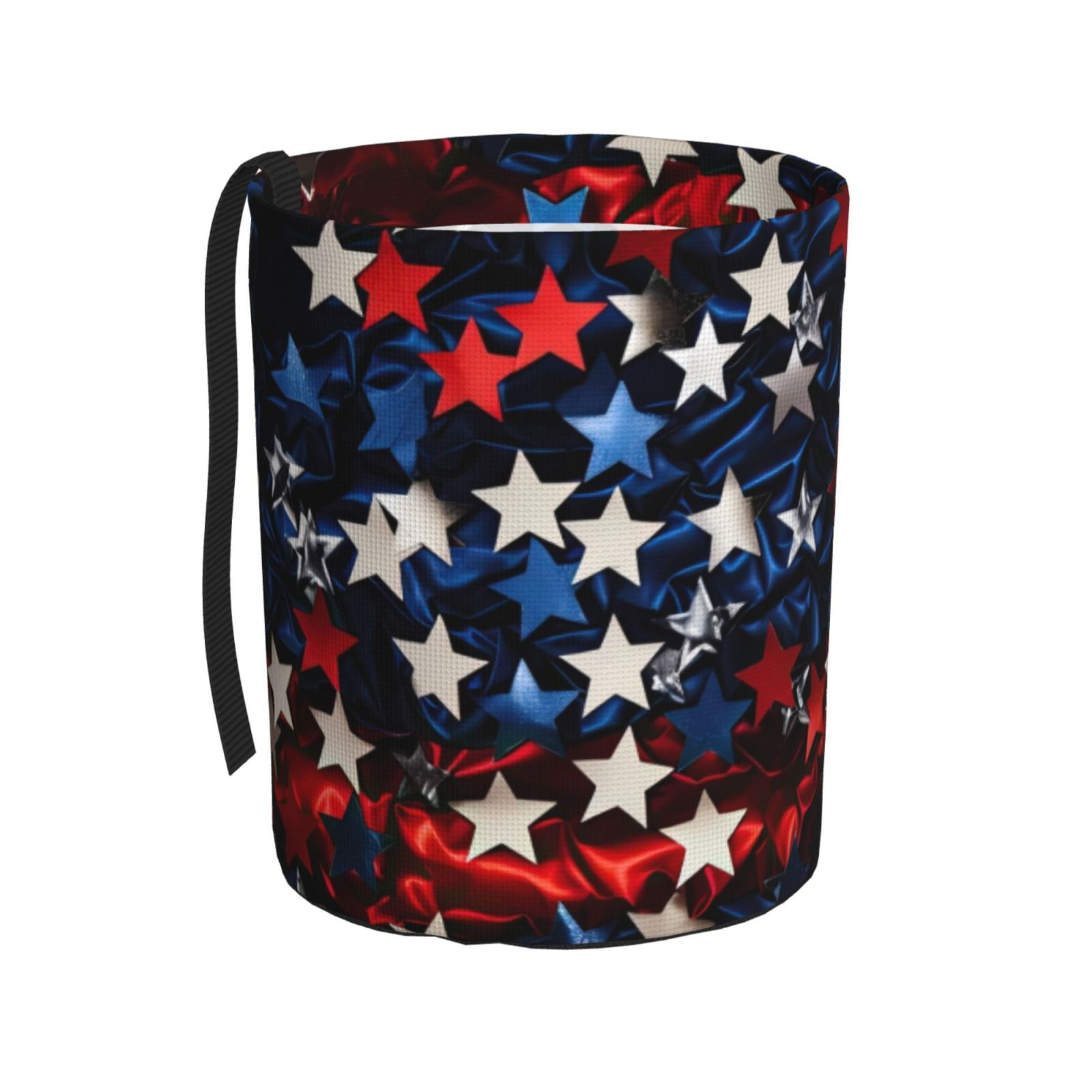 Wukai Red Blue White Stars Print Car Trash Can - Easy to Clean Hanging ...