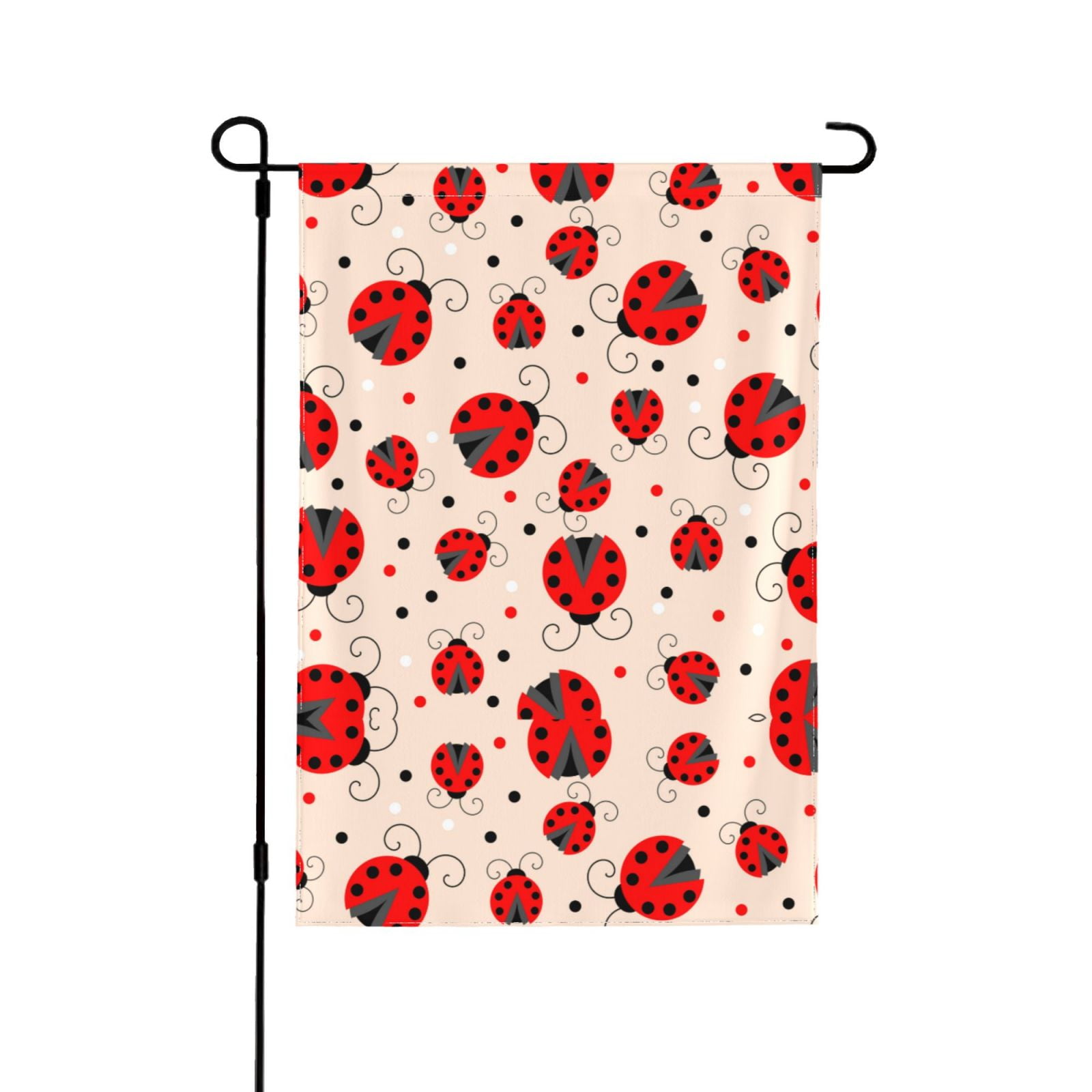 Wukai Red Ladybug Garden Flags Double Sided Welcome Garden Yard House ...