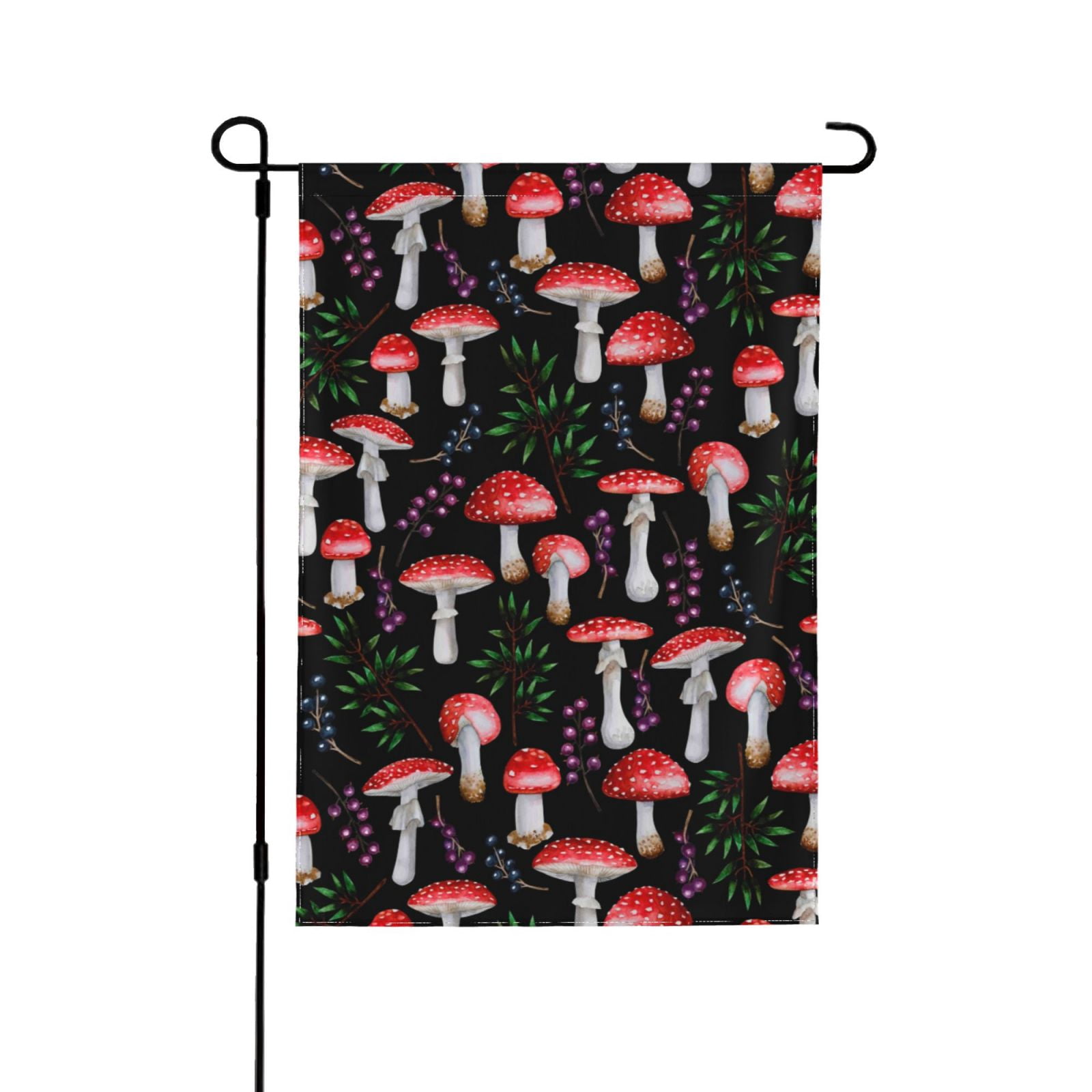 Wukai Red Mushrooms Garden Flags Double Sided Welcome Garden Yard House ...