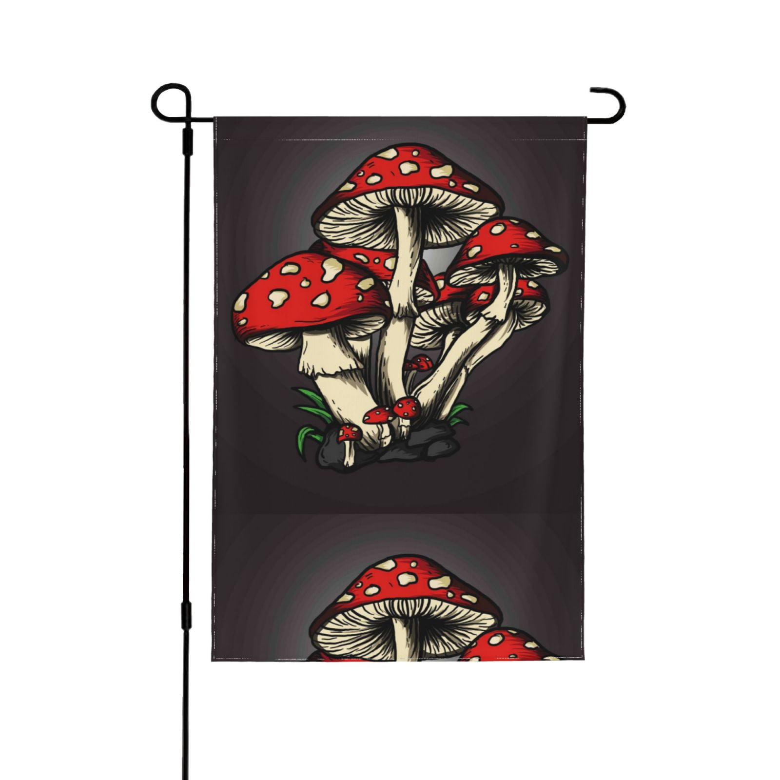 Wukai Red Mushrooms Garden Flags Double Sided Welcome Garden Yard House ...
