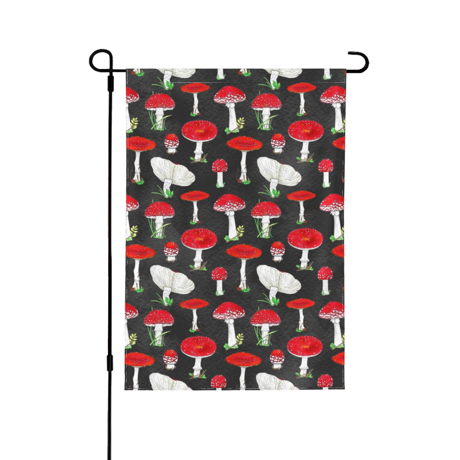 Wukai Red Mushrooms Garden Flags Double Sided Welcome Garden Yard House ...