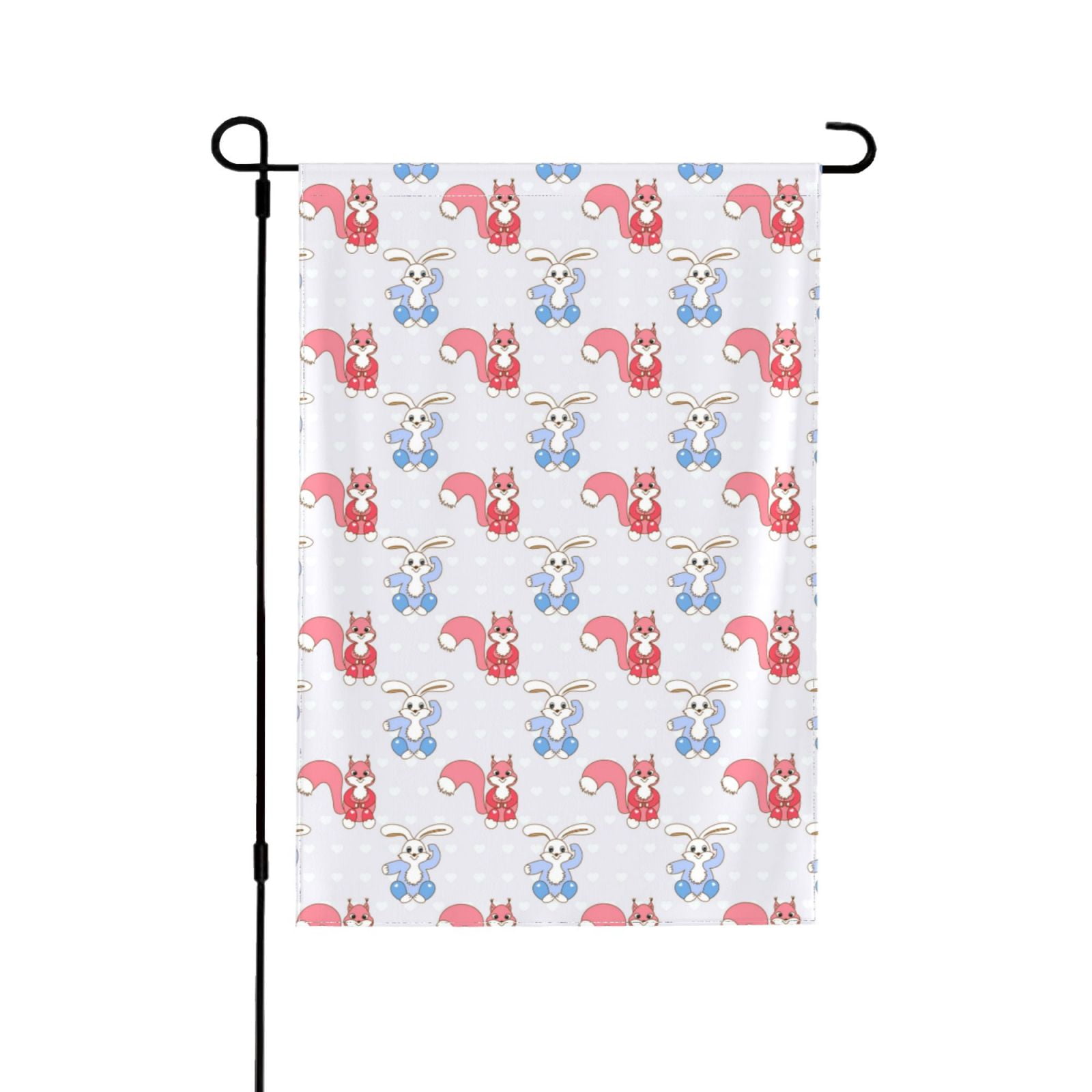 Wukai Red Squirrel And Blue Rabbit Garden Flags Double Sided Welcome ...