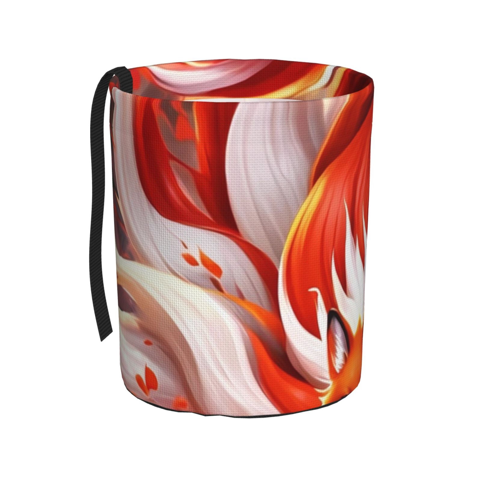 Wukai Red Sun Flame Fox Print Car Trash Can - Easy to Clean Hanging ...