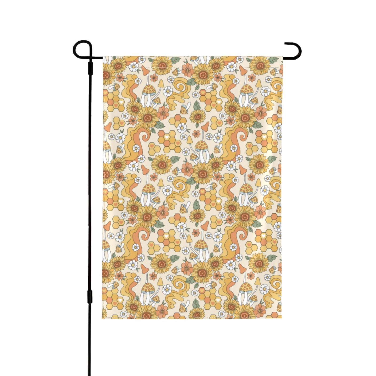 Wukai Retro 70s 60s Flower Garden Flags Double Sided Welcome Garden ...