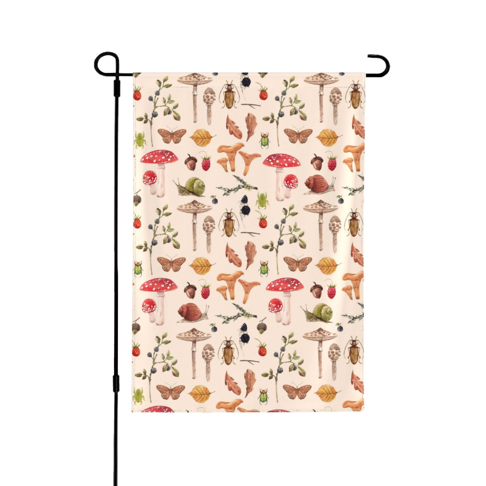 Wukai Retro Autum Mushrooms Garden Flags Double Sided Welcome Garden ...