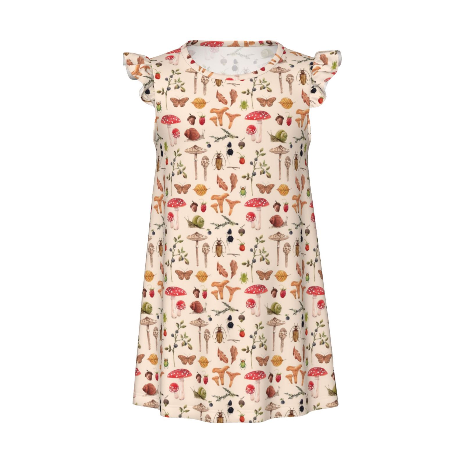 Wukai Retro Autum Mushrooms Print Girls Nightgowns Pajamas Dress,Soft ...
