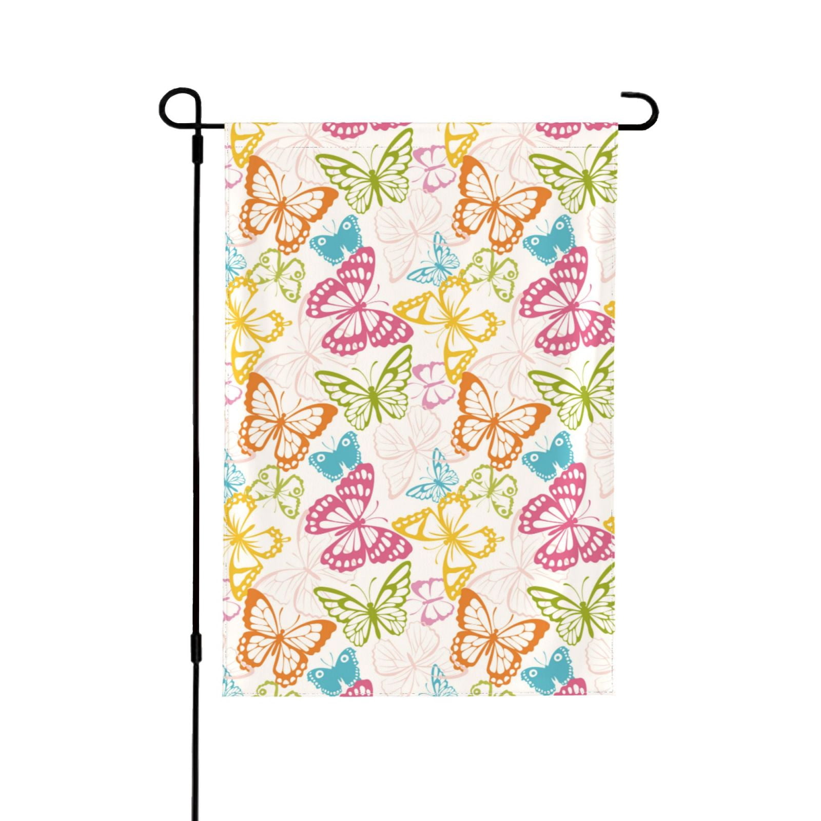 Wukai Retro Colorful Butterfly Garden Flags Double Sided Welcome Garden ...