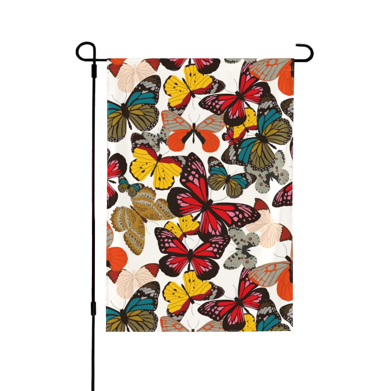 Wukai Retro Floral Butterfly Garden Flags Double Sided Welcome Garden ...