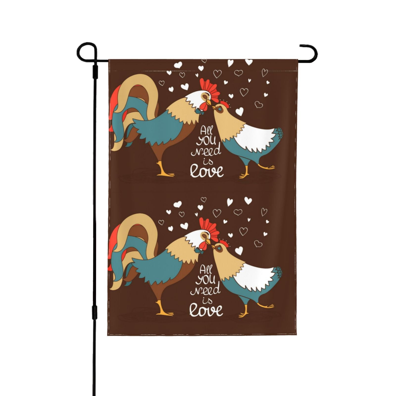 Wukai Rooster And Chicken Garden Flags Double Sided Welcome Garden Yard ...