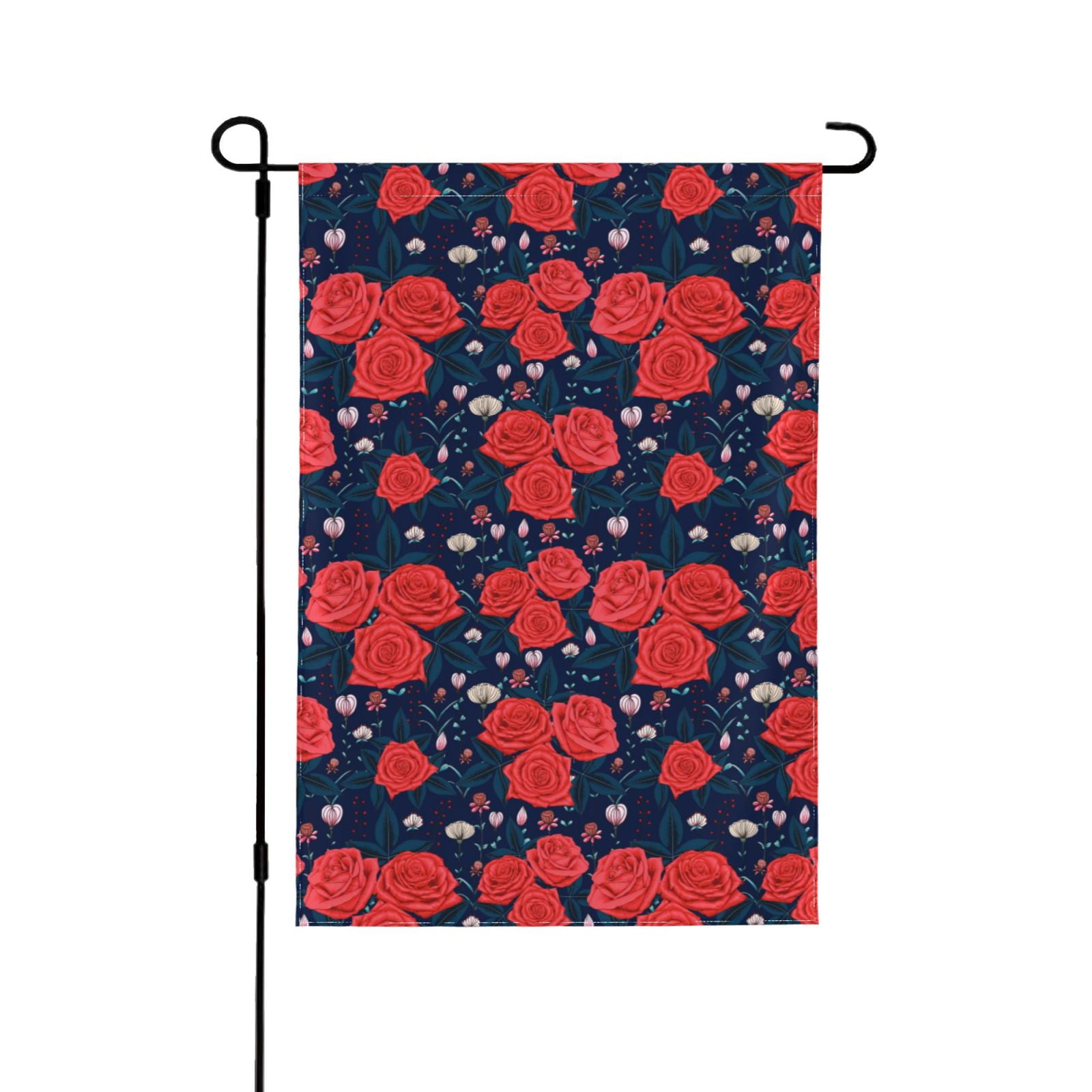 Wukai Rose Flower Garden Flags Double Sided Welcome Garden Yard House ...